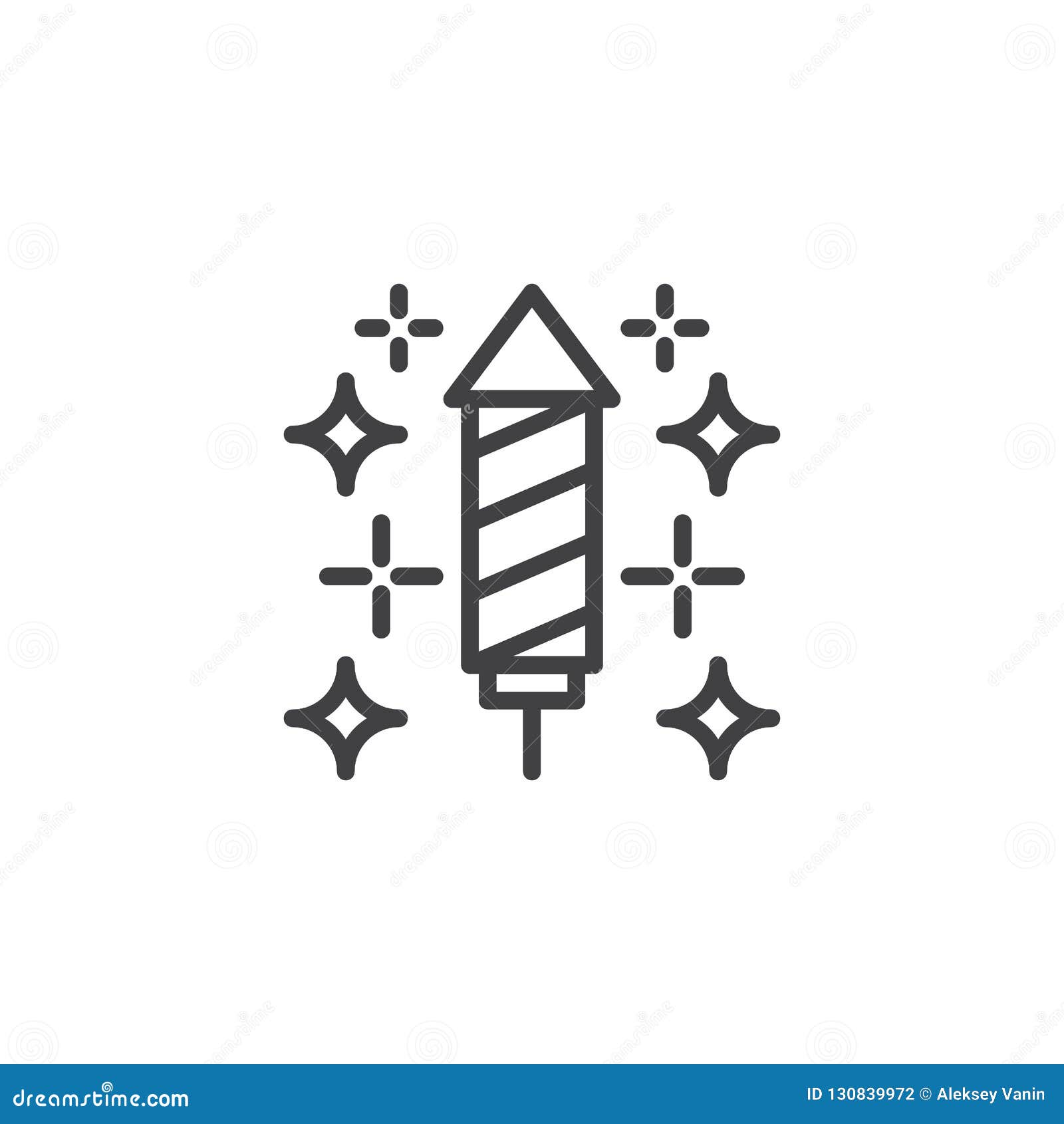 Sparkling Firework Rocket Outline Icon Stock Vector - Illustration of ...
