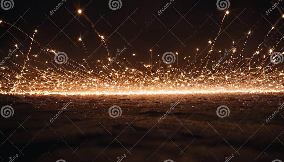 Sparkling Firework Trails on Dark Backdrop Stock Photo - Image of ...