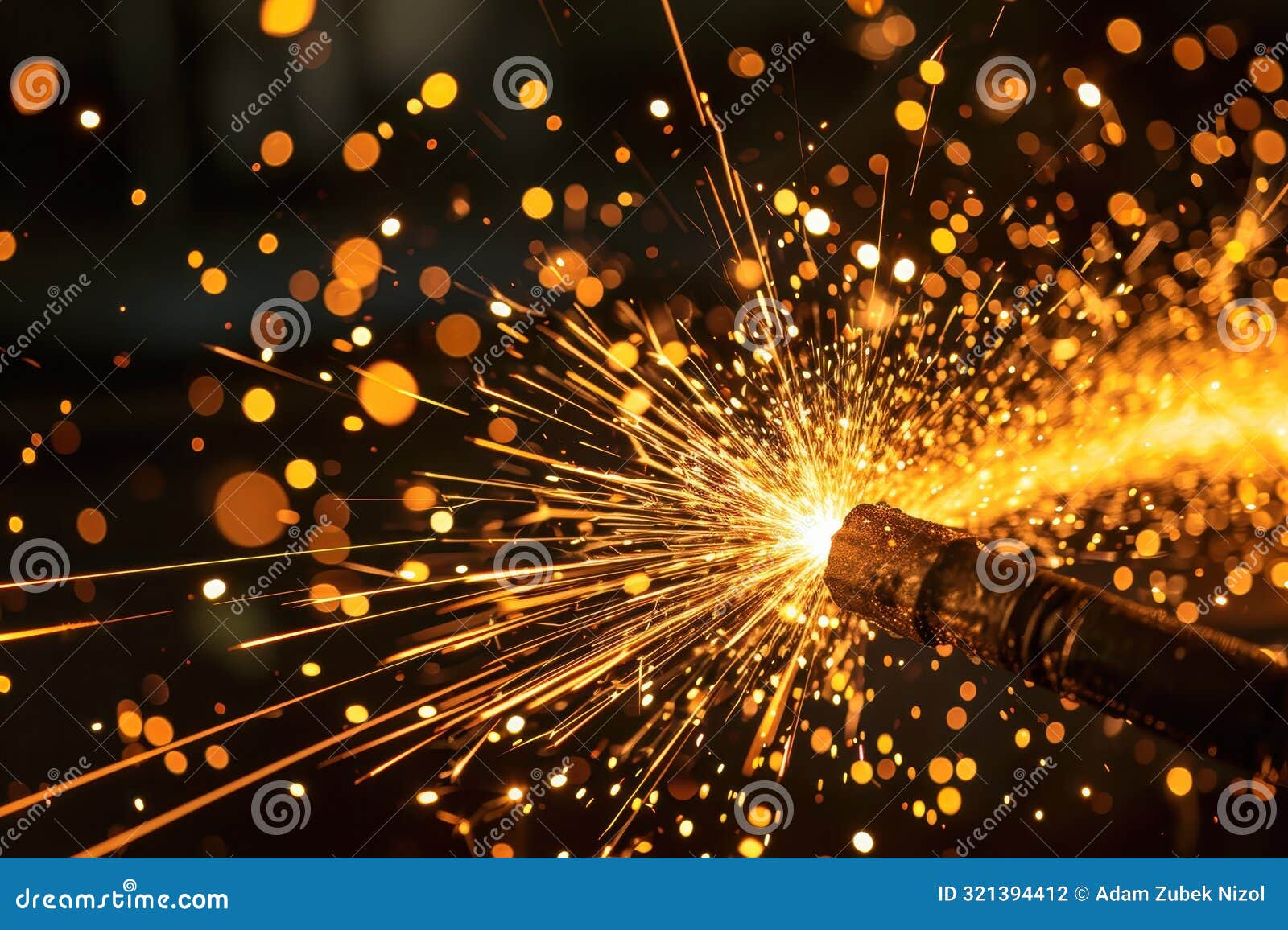 Sparkling Fireworks Display in the Night Sky Stock Illustration ...