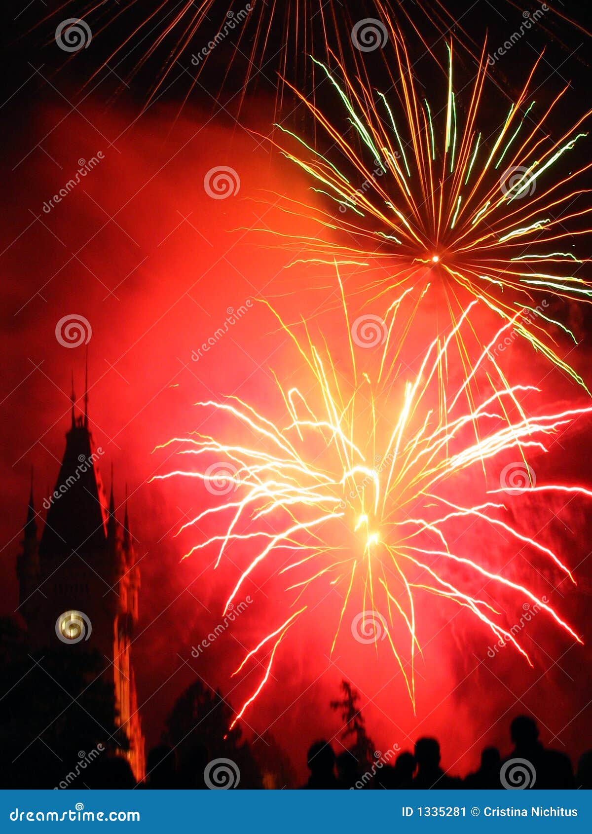 Sparkling Fireworks Over the Palace. Stock Image - Image of explode ...