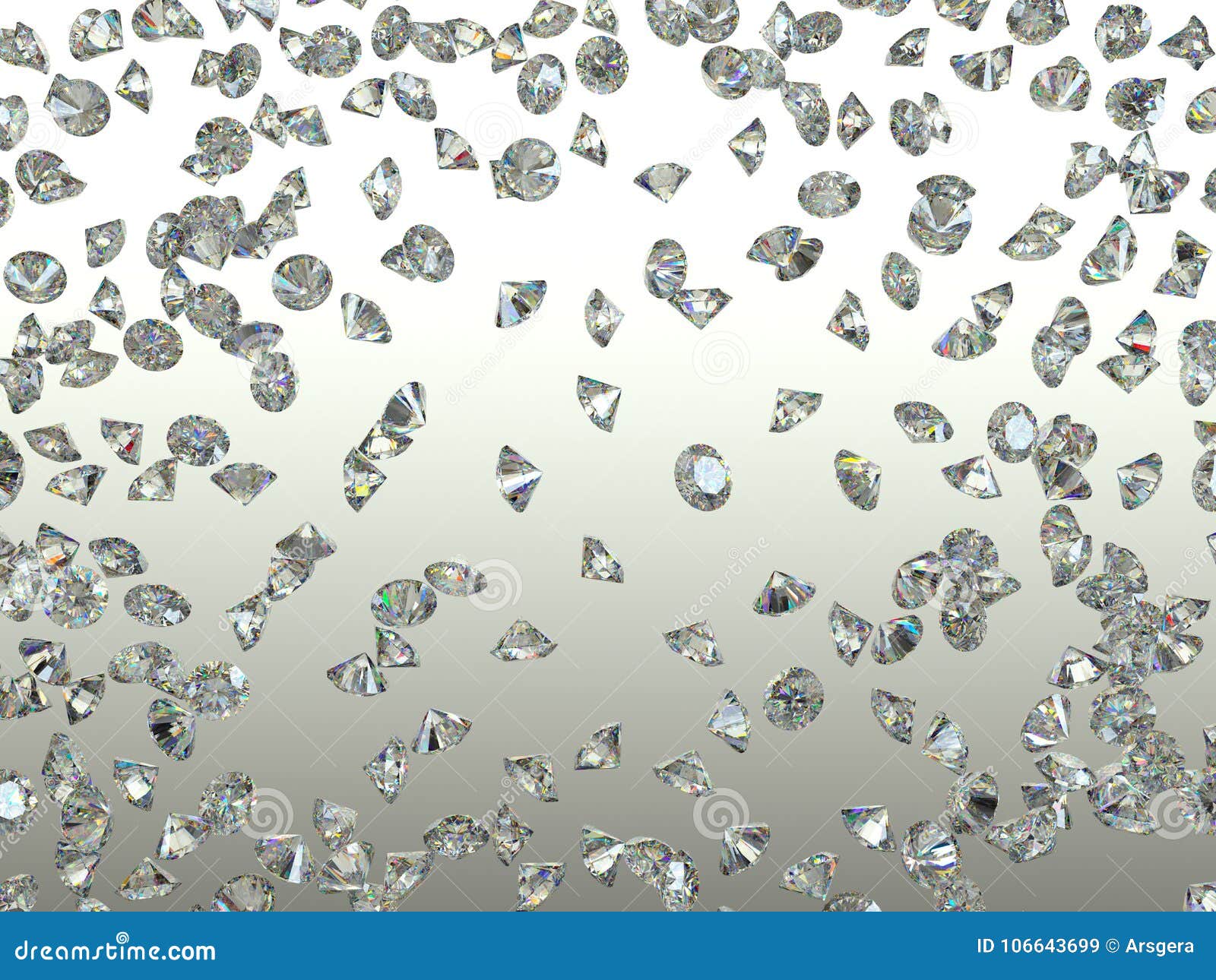 Sparkling Gemstones Scatter and Fly Away Over Gradient Stock ...