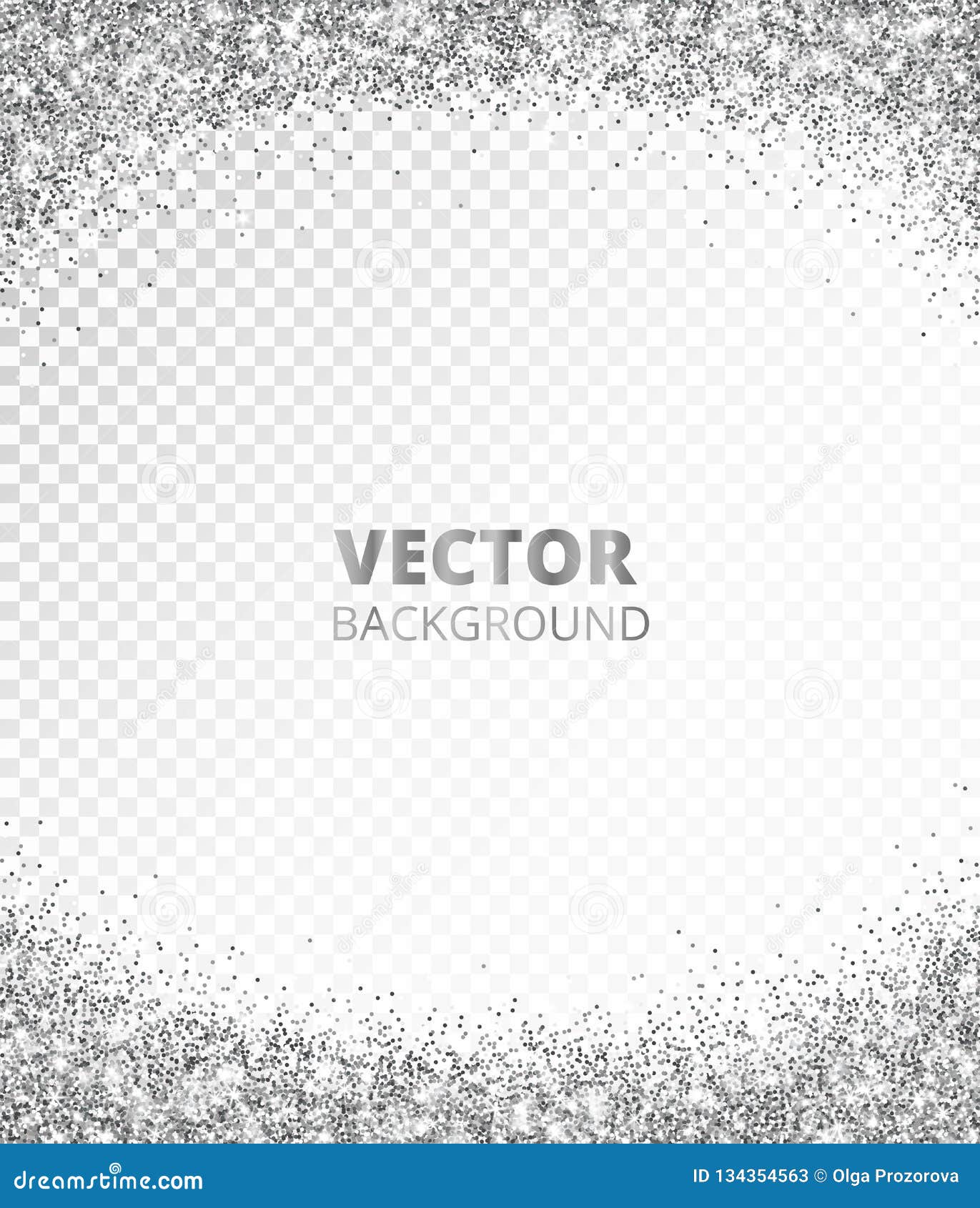 Sparkling Glitter Border, Frame. Falling Silver Dust Isolated on ...