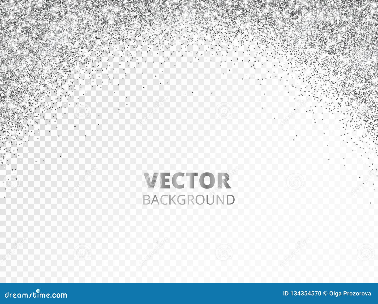 Sparkling Glitter Border, Frame. Falling Silver Dust Isolated on ...