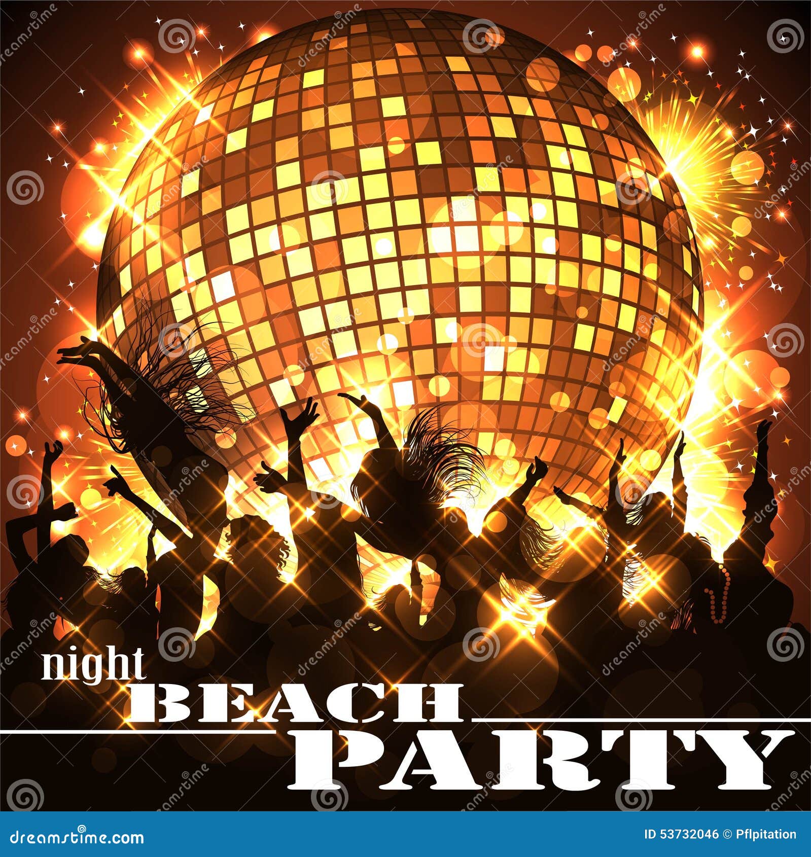 Sparkling gold disco ball stock illustration. Illustration of ...