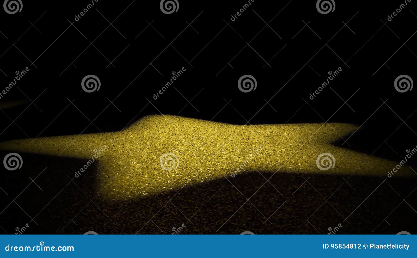 Sparkling Golden Glitter Lit by a Star-shaped Spotlight Stock ...