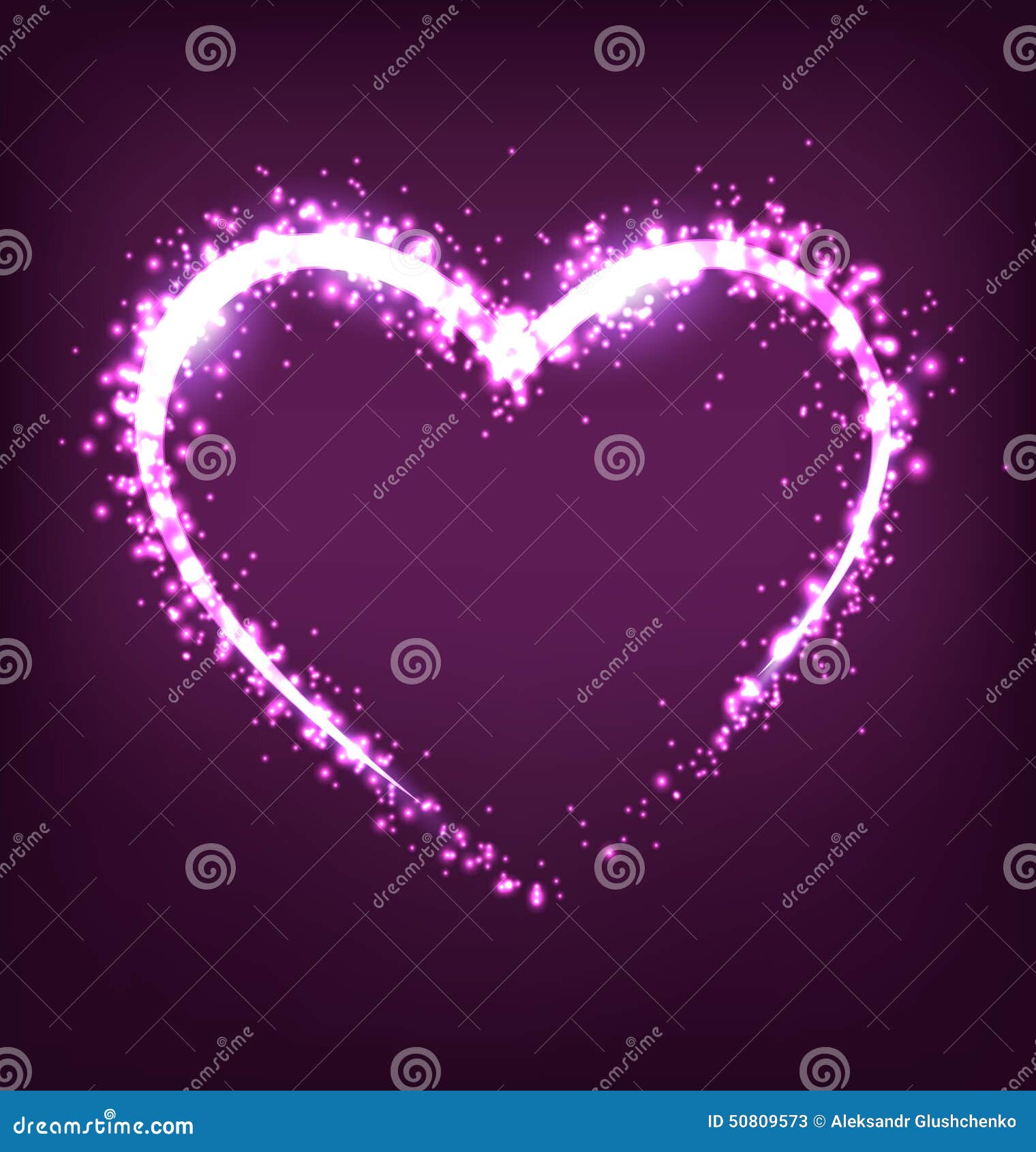 Sparkling heart on violet stock vector. Illustration of luxury - 50809573