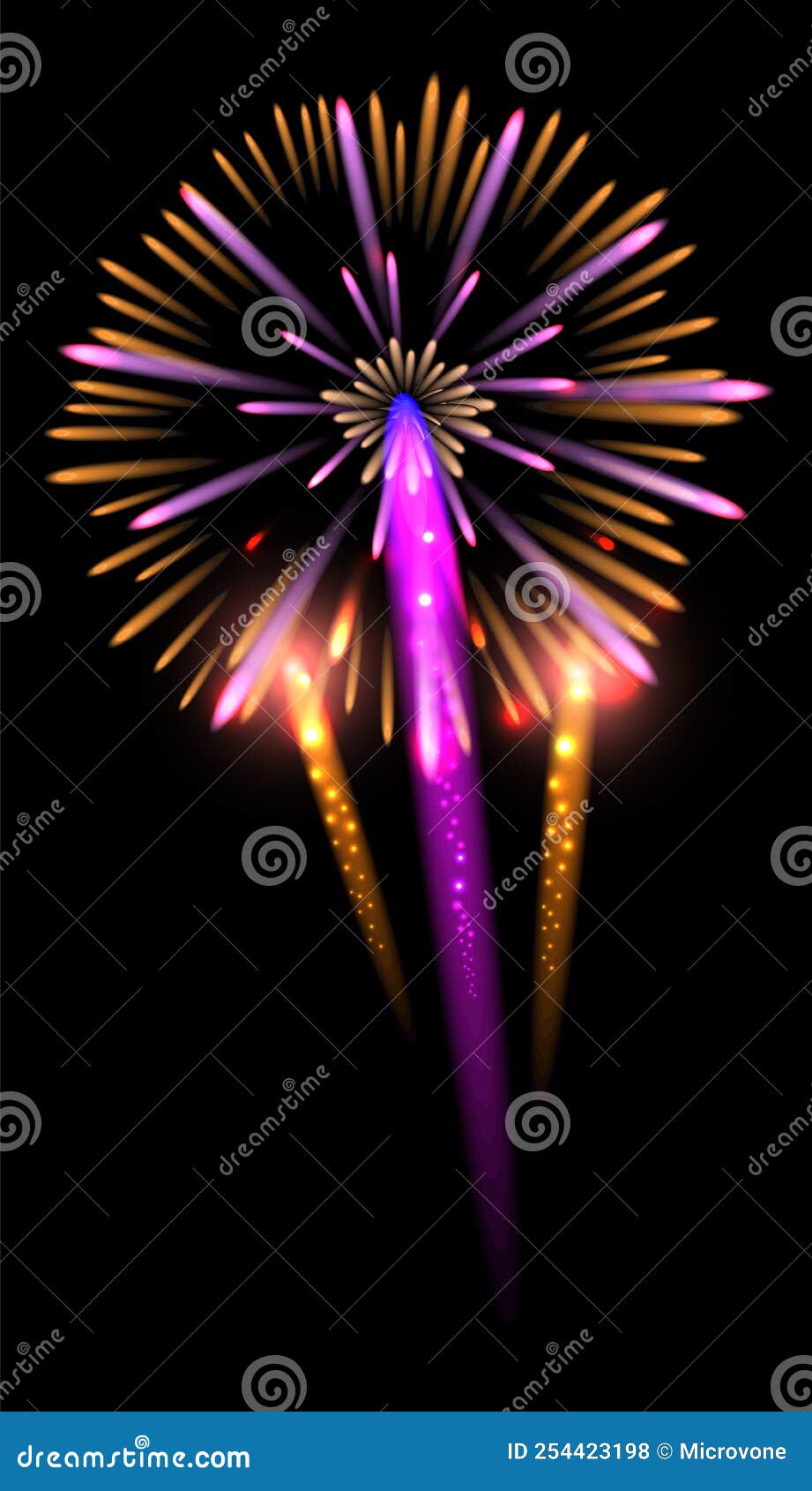 Sparkling Light Burst Show. Realistic Sky Firework Stock Vector ...