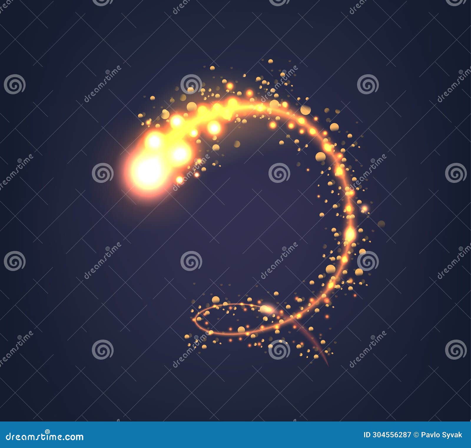 Sparkling Light Wave, Glow Swirl with Magic Sparks and Particles ...