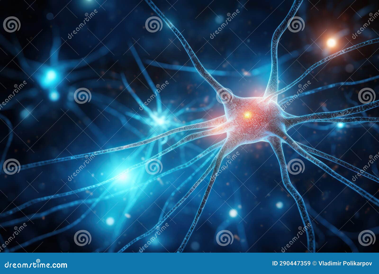 Sparkling Neurons in the Brain Stock Image - Image of neural, nucleus ...