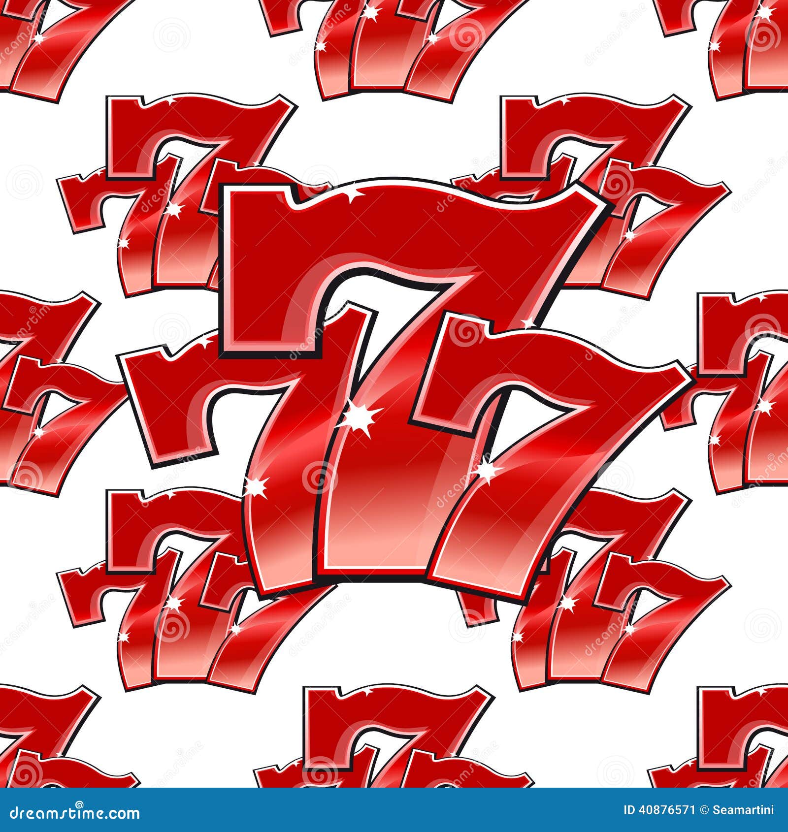 Sparkling Number 7 Seamless Pattern Stock Vector - Illustration of ...