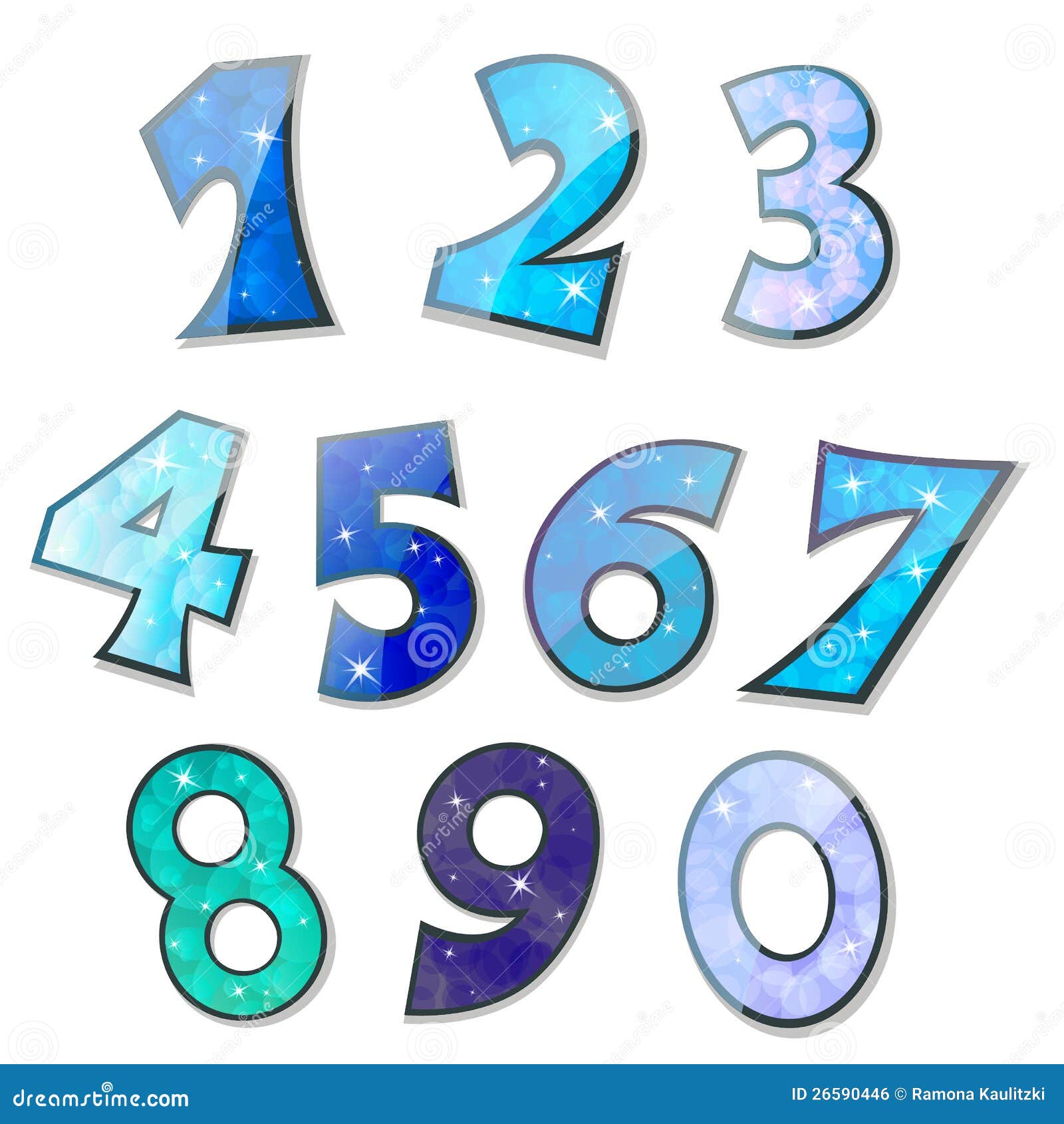Sparkling numbers stock illustration. Illustration of character - 26590446