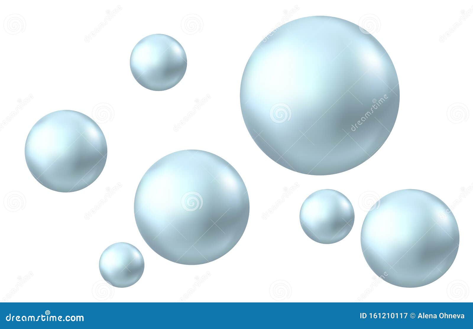 Sparkling Oxygen or Water Blue Bubbles on White Background Stock Vector ...