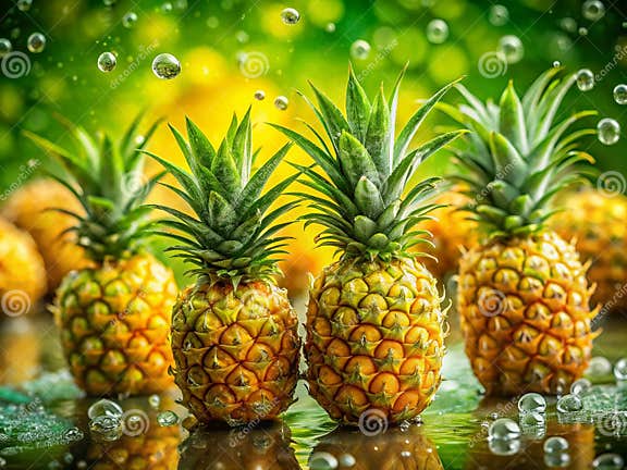 Sparkling Pineapple a Stunning Visual Feast Highlighting Fresh Fruit ...