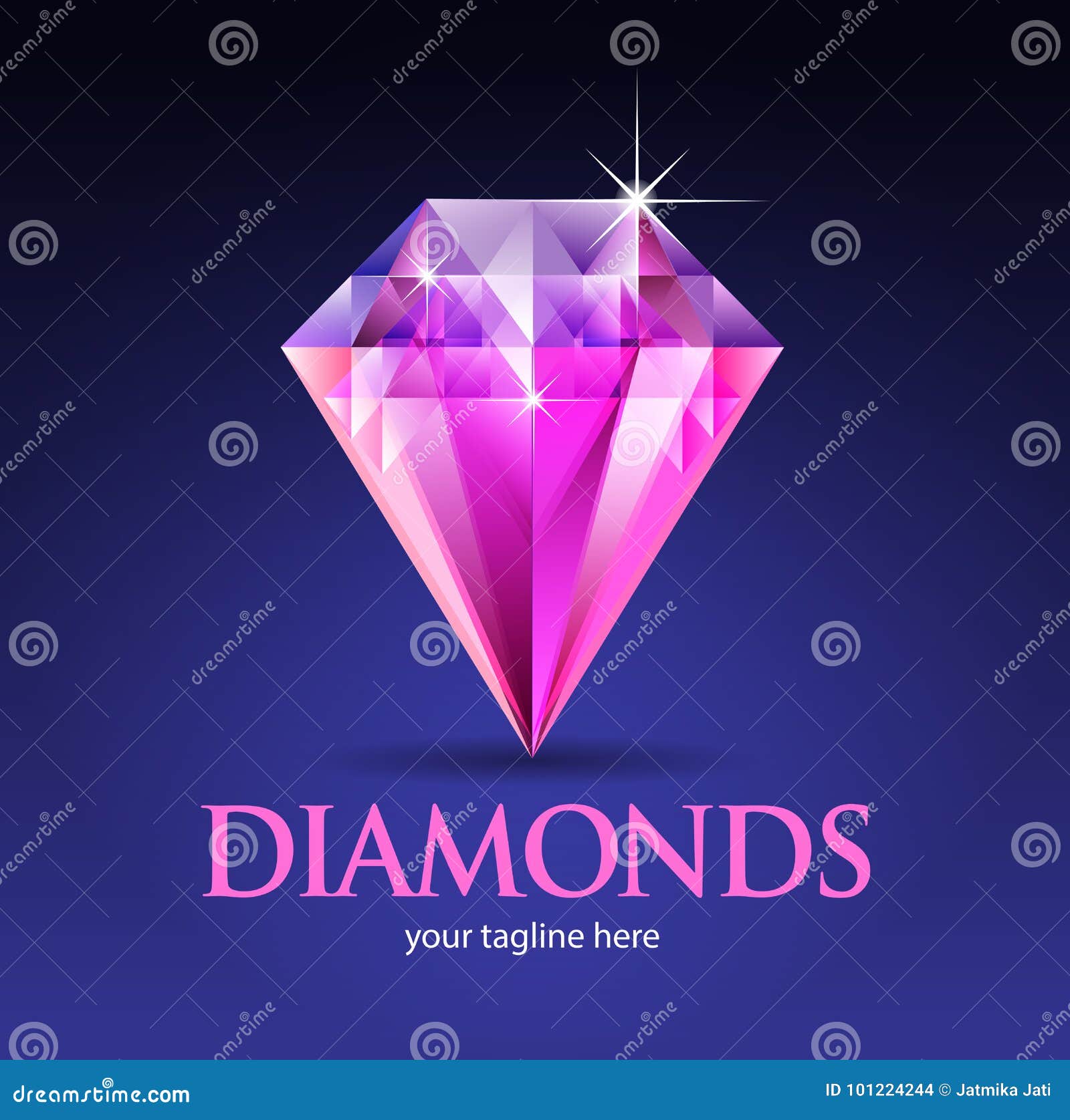 Sparkling pink diamond stock vector. Illustration of rich - 101224244