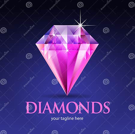 Sparkling pink diamond stock vector. Illustration of rich - 101224244