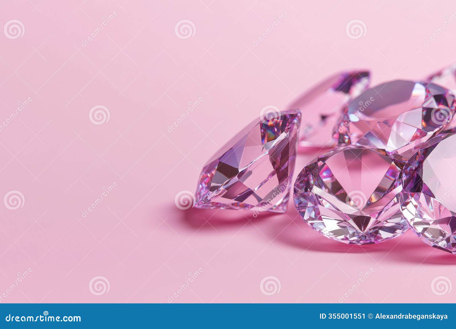 Sparkling Pink Diamonds on Soft Pink Background Stock Illustration ...