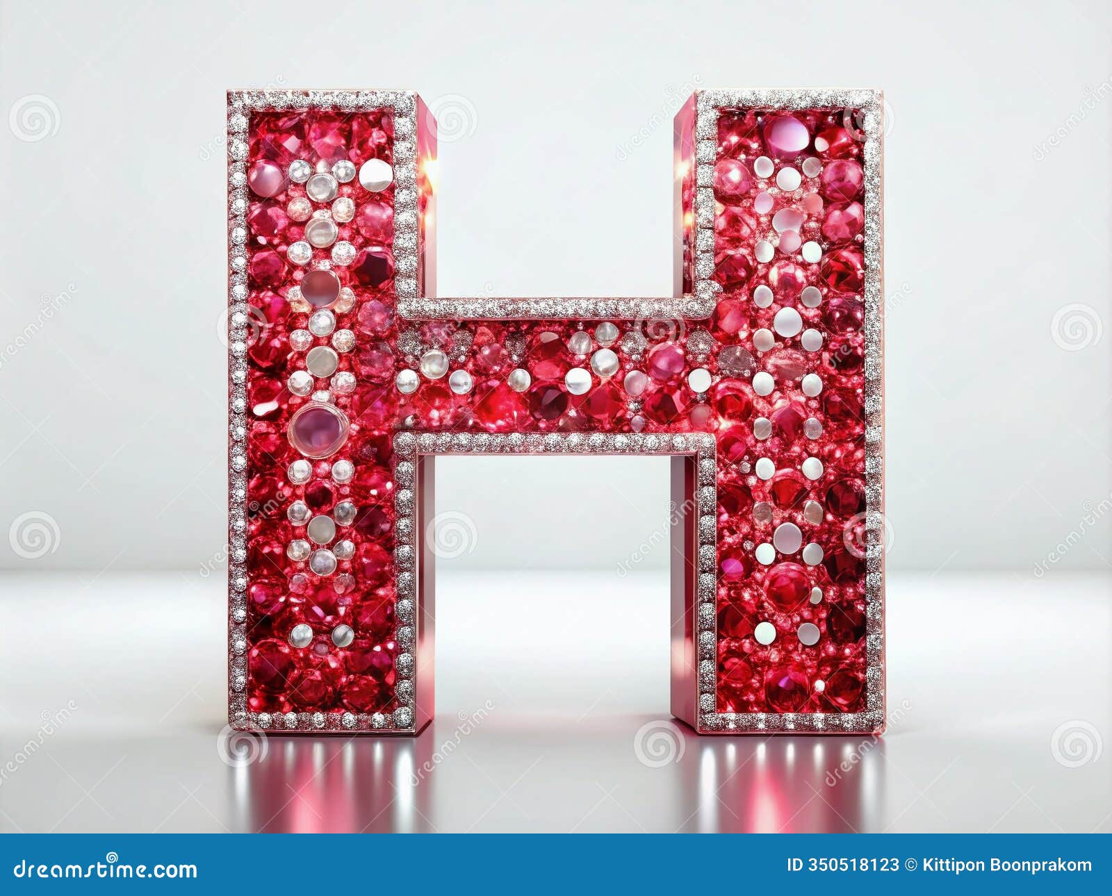 Sparkling Ruby-Encrusted 3D Letter H: a Stunning Display of Opulence ...