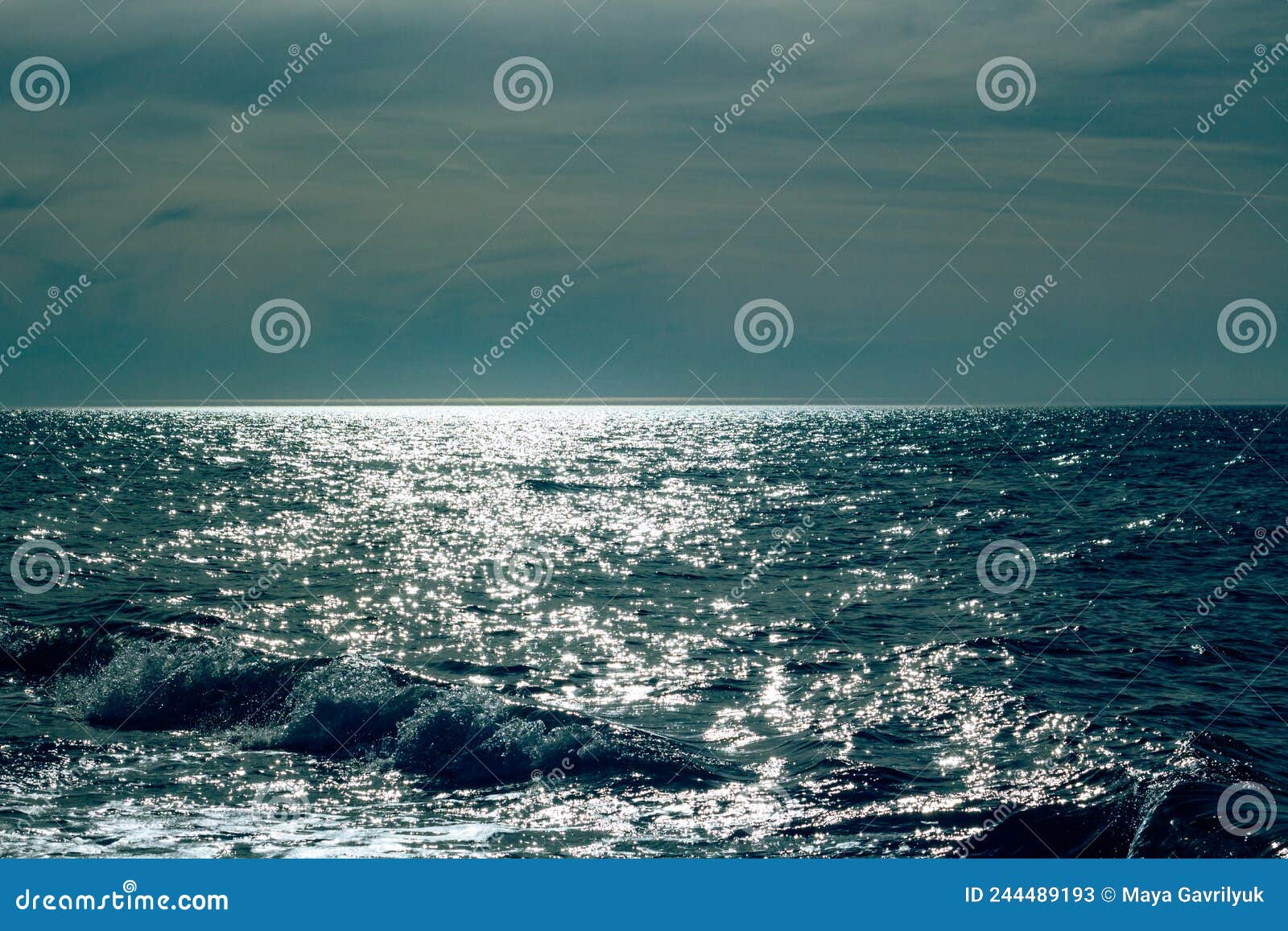 Sparkling Sea or Ocean Water. Effect of Sunset Stock Image - Image of ...