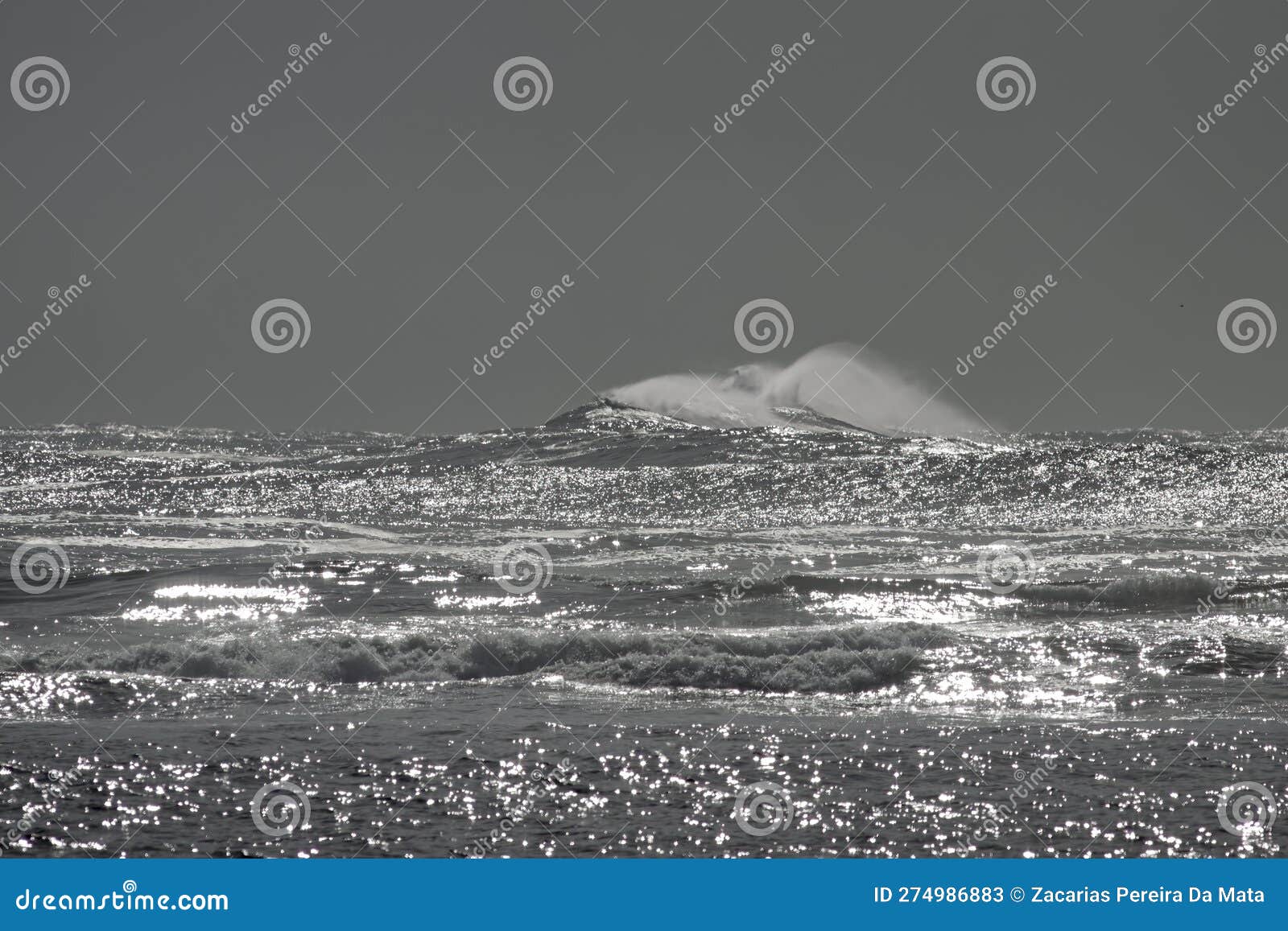 Breaking Wave with Wind Spray Stock Image - Image of ocean, environment ...