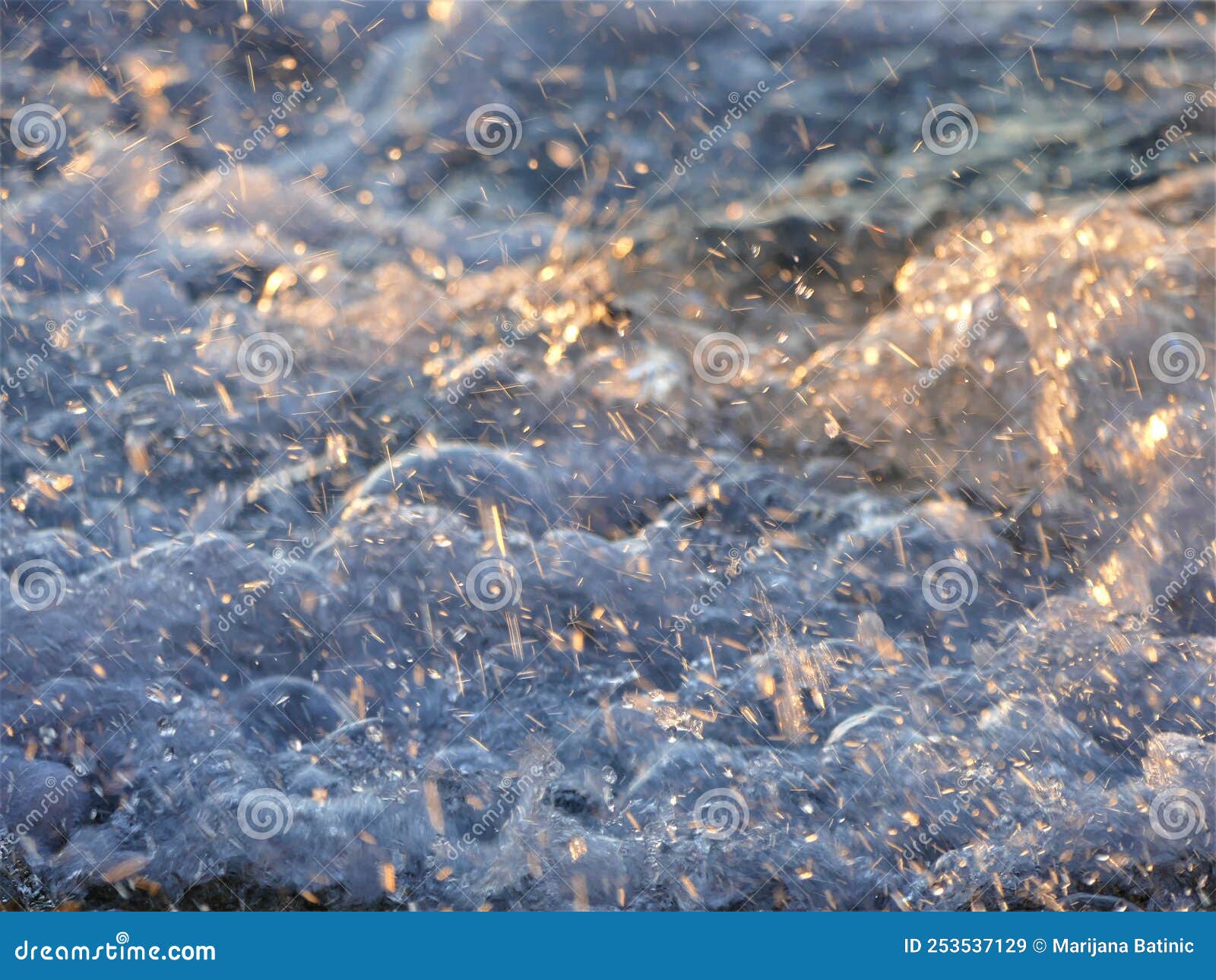 Sparkling Sea Wave with Bubbles and Shine Summer Background Stock Image ...