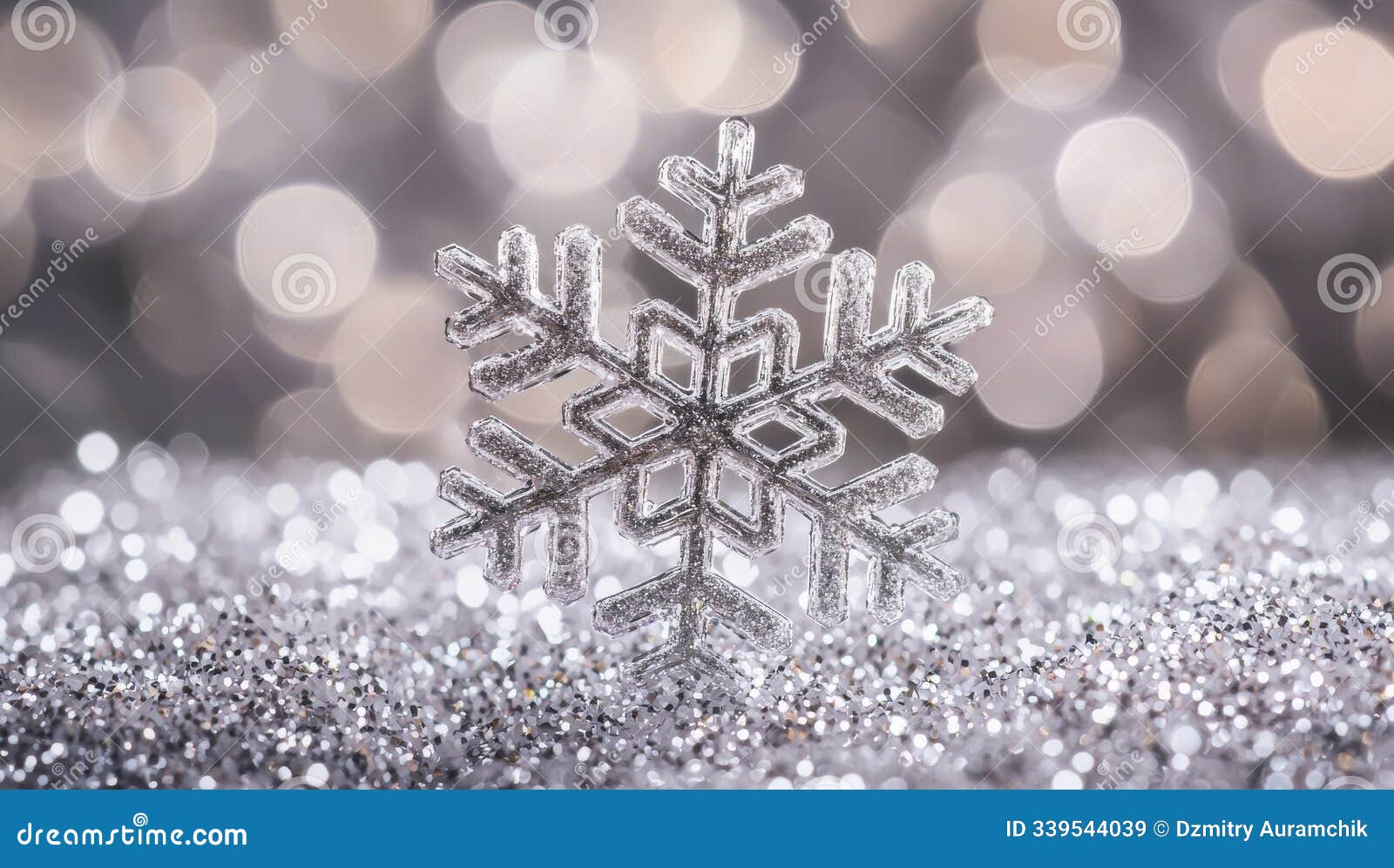 Sparkling Silver Snowflakes in a Winter Wonderland Stock Image - Image ...