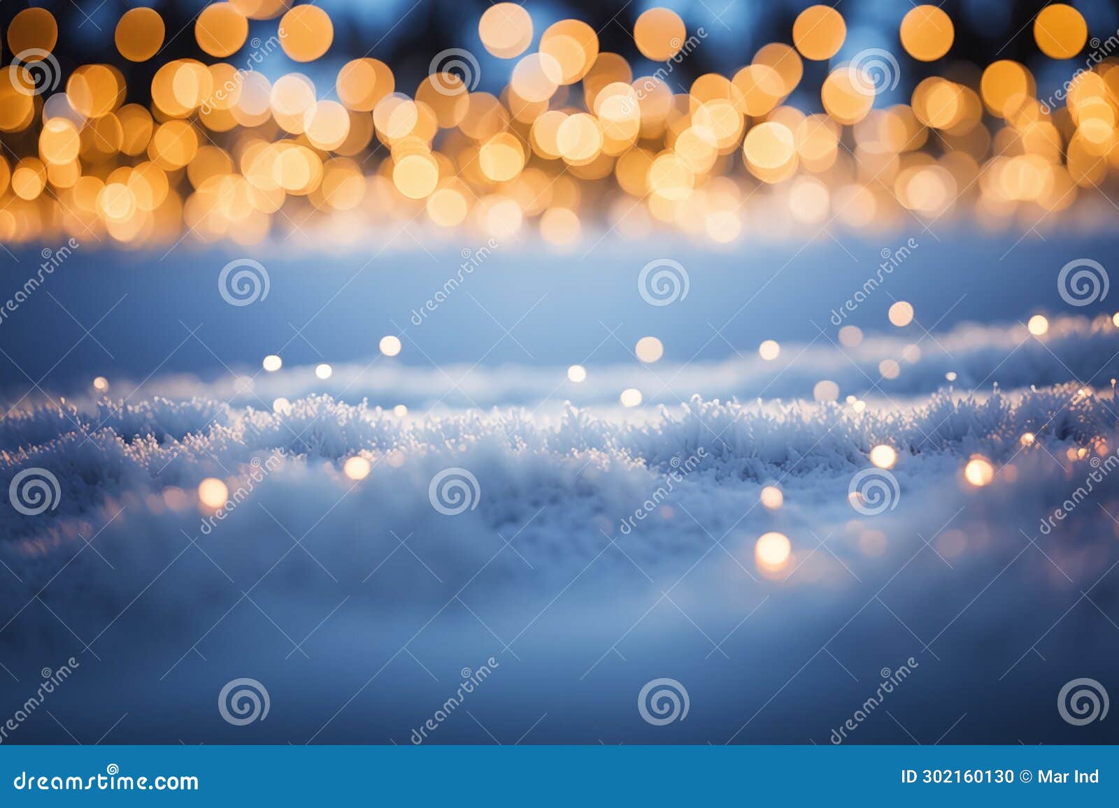 Sparkling Snow Surface Yellow Lights on Background Stock Illustration ...