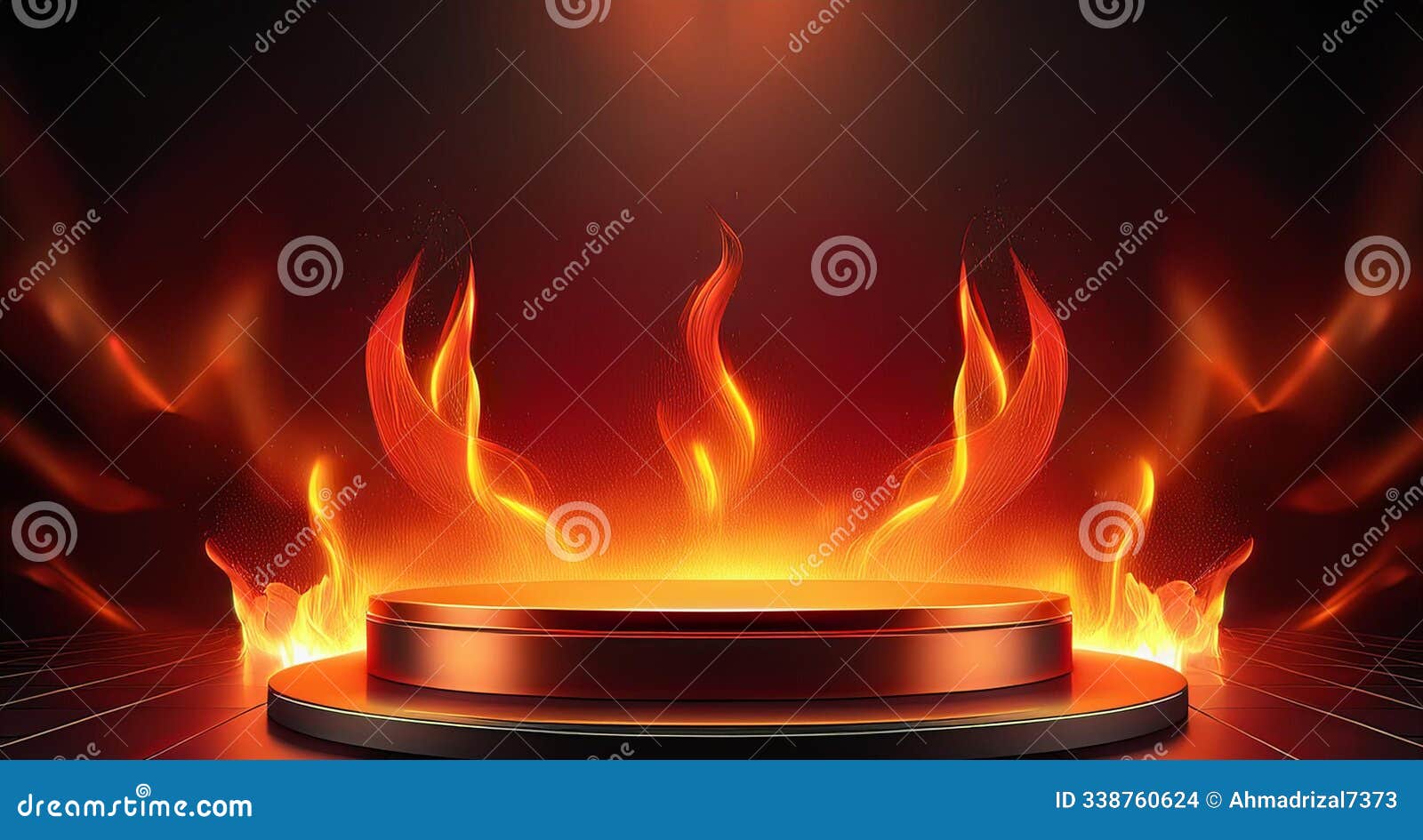 Sparkling Stage Podium Display with Firelight Effect Stock Photo ...