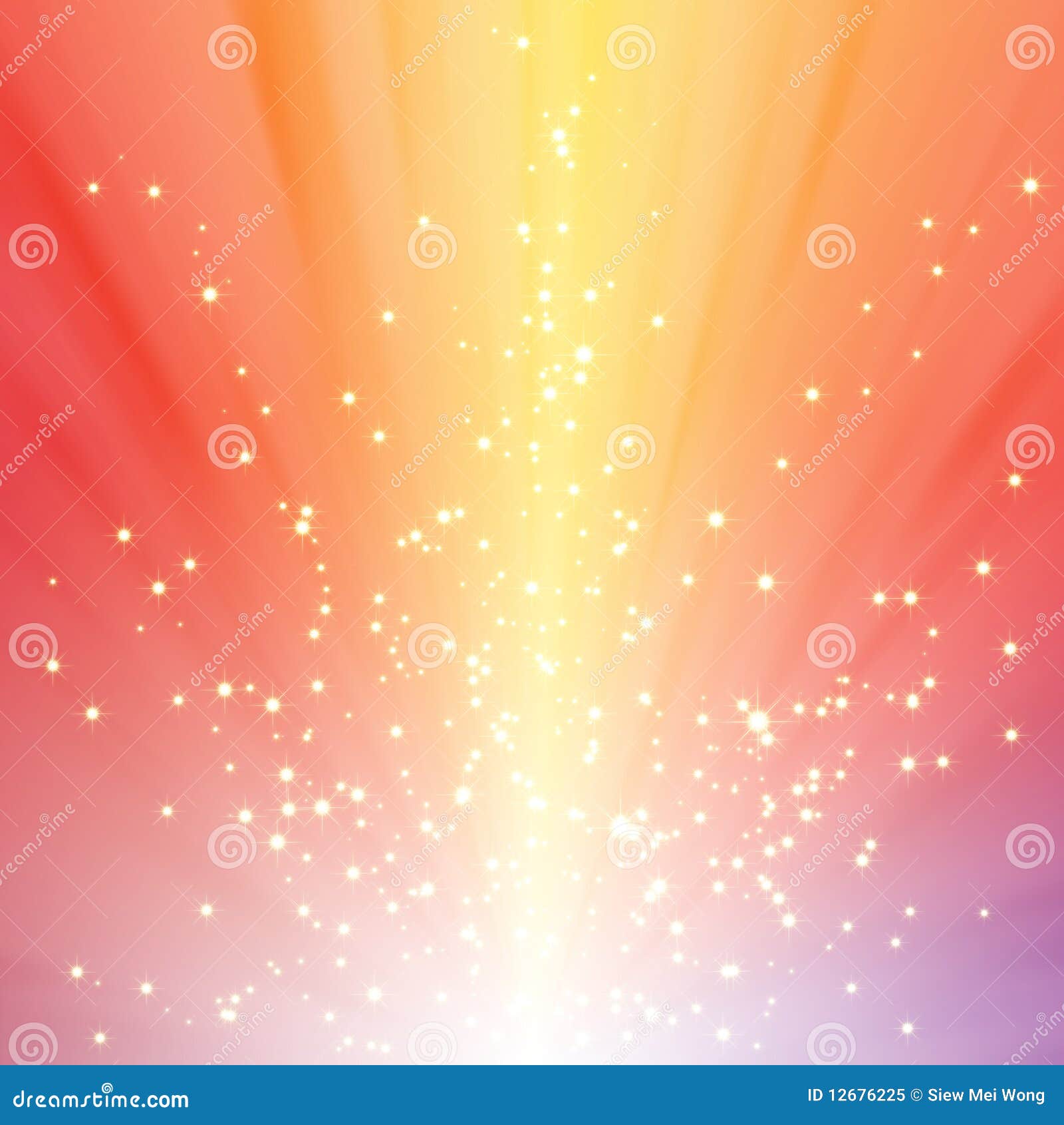 Sparkling Stars on Colorful Light Burst Stock Illustration ...