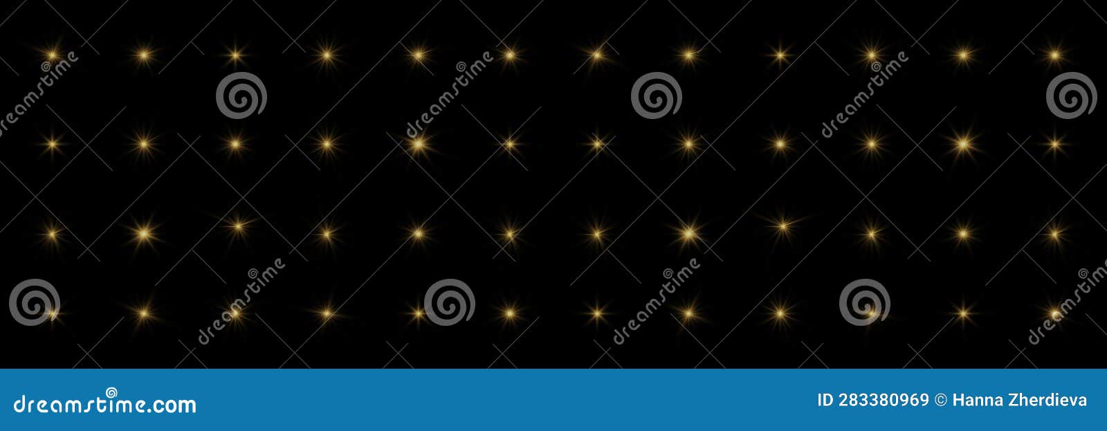 Sparkling Stars, Twinkling and Flashing Lights. Collection of Various ...