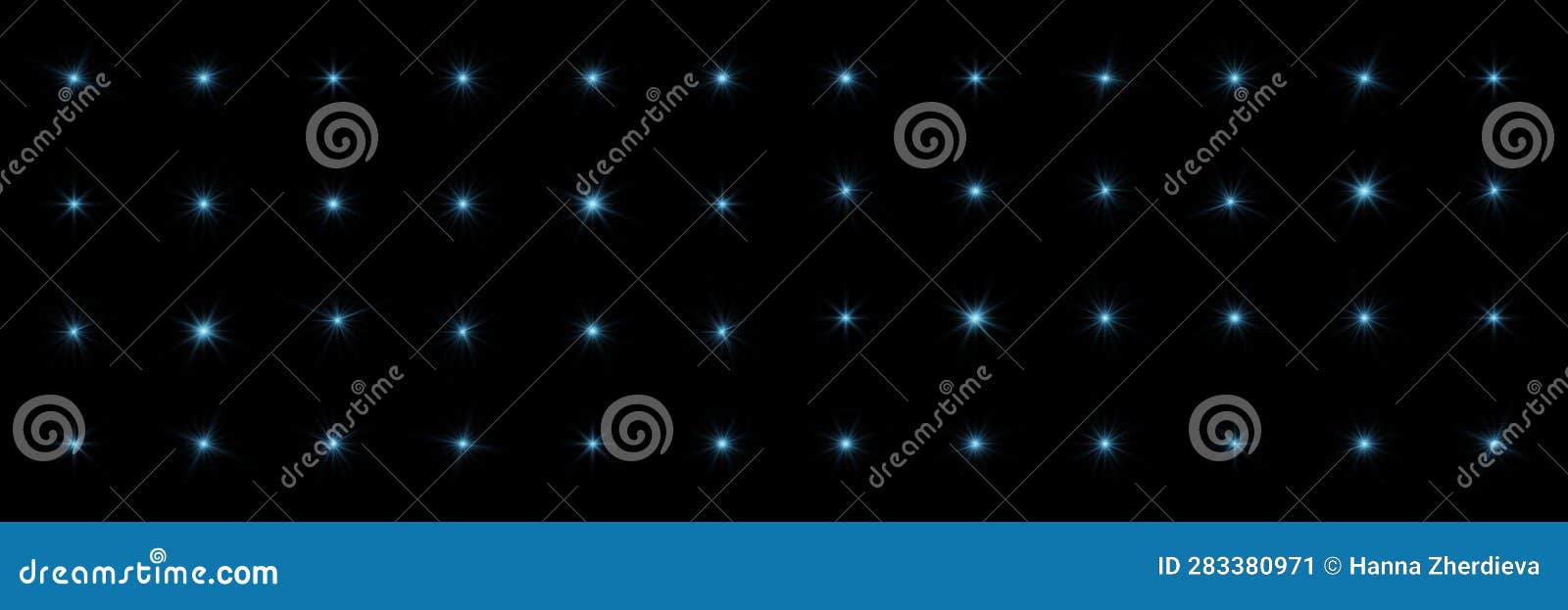 Sparkling Stars, Twinkling and Flashing Lights. Collection of Various ...