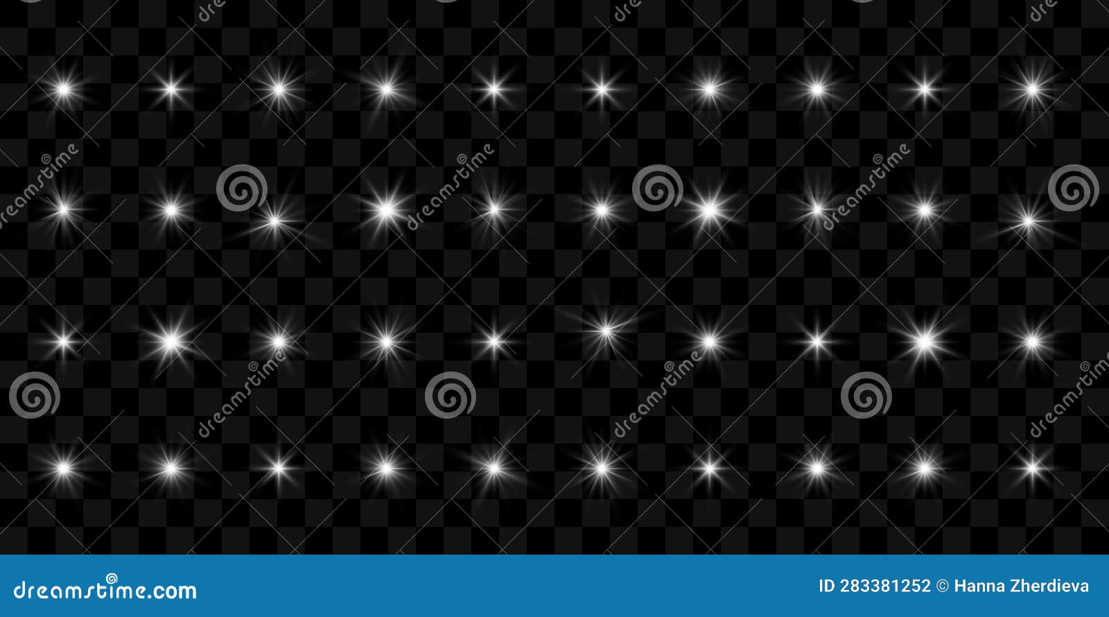 Sparkling Stars, Twinkling and Flashing Lights. Collection of Various ...