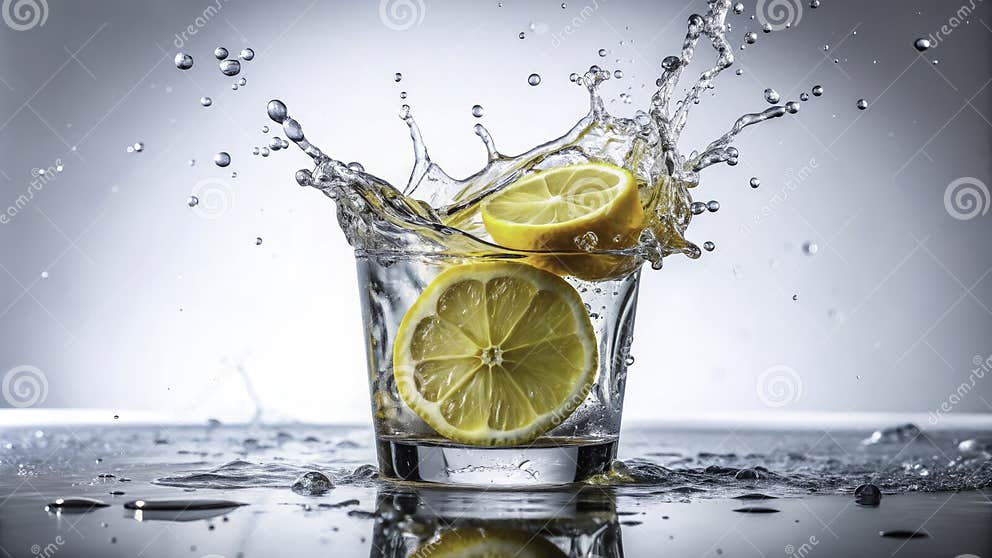 Sparkling Summer Delight a Panoramic View of a Refreshing Lemon Drop ...