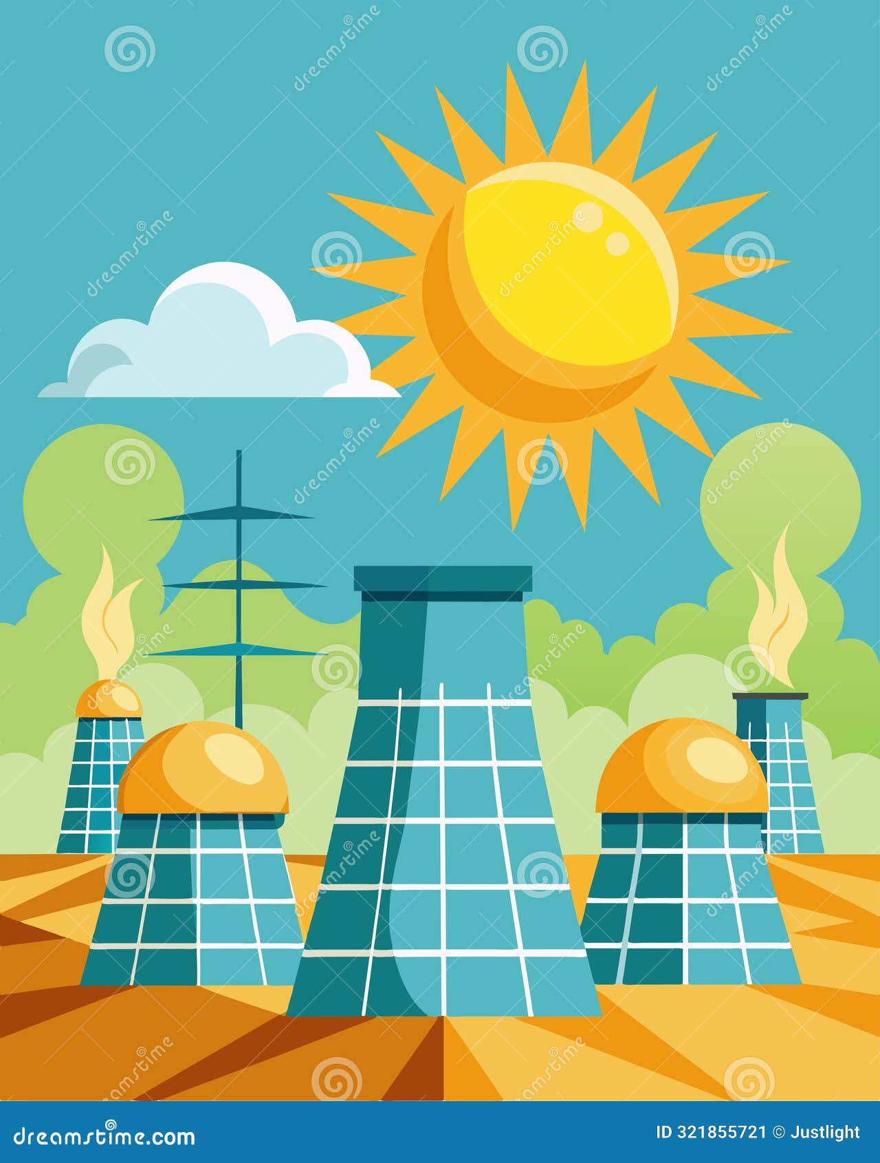 Sparkling In The Sunlight The Solar Panels Absorb Energy To Keep The ...