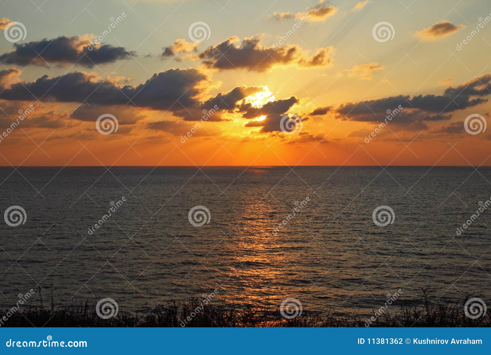 Sparkling Sunset Above Mediterranean Sea Stock Photo - Image of ...