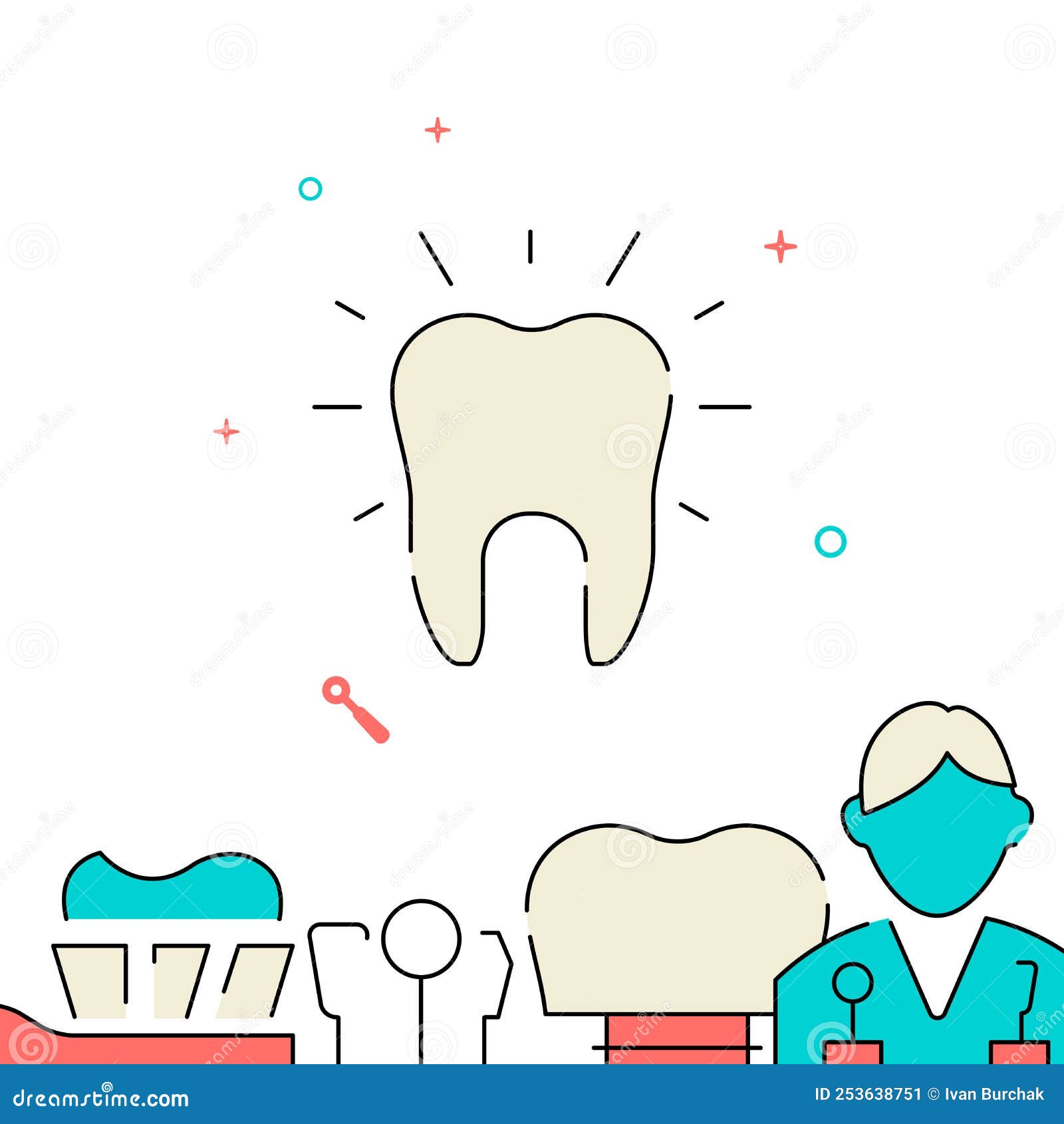 Sparkling Tooth Molar Cartoon Character Holding A Toothbrush With A ...