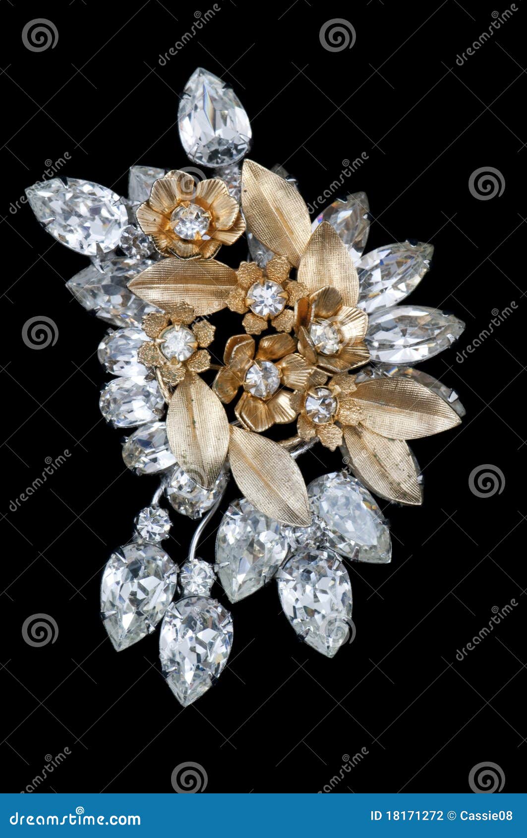 Sparkling vintage brooch stock photo. Image of luxury - 18171272