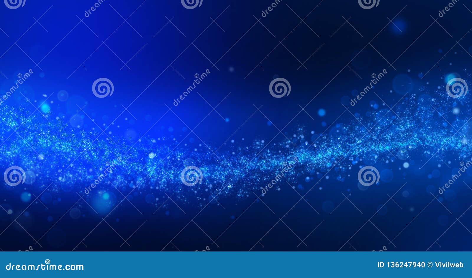 Sparkling Wave in Blue Space Stock Illustration - Illustration of ...