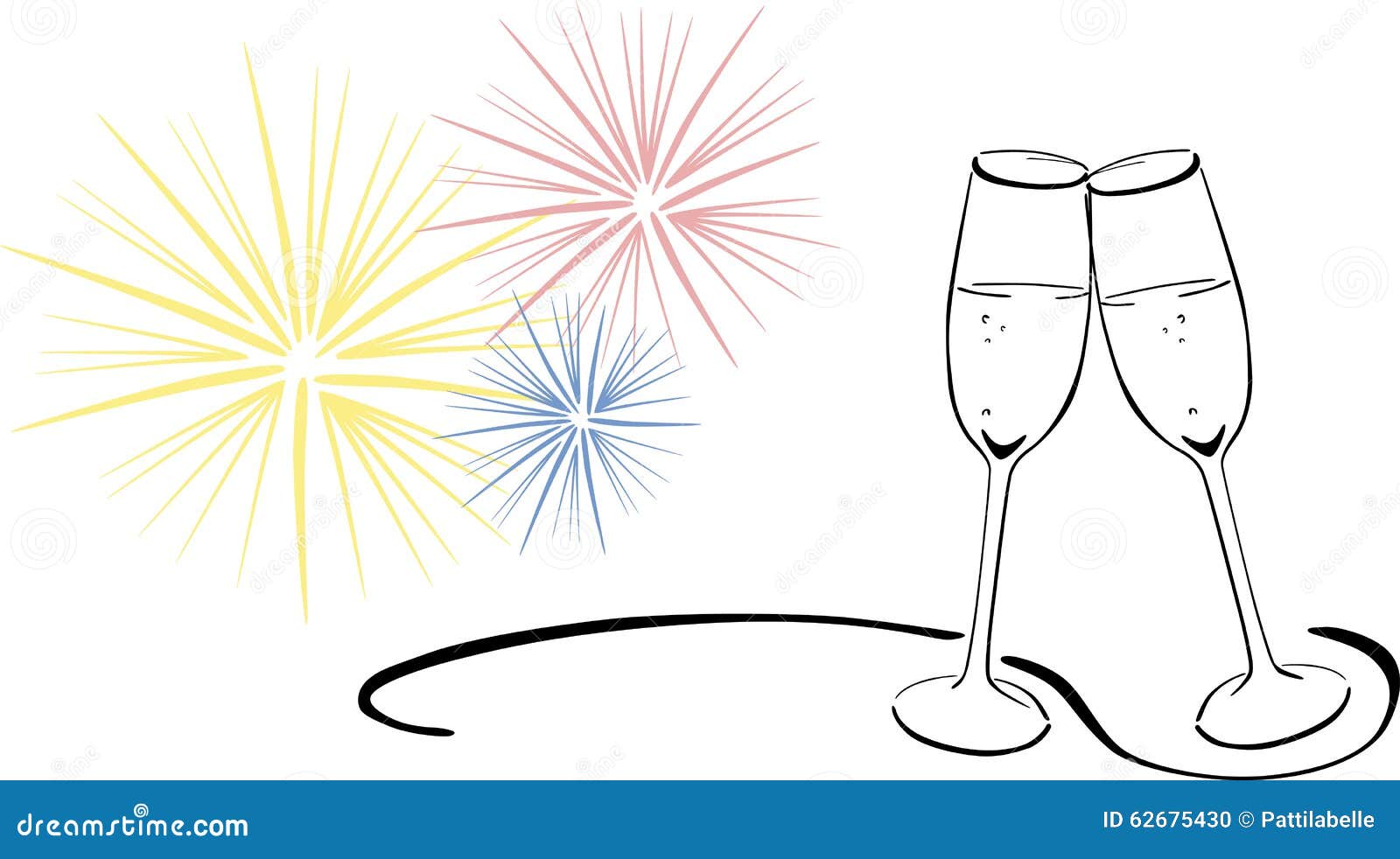 Sparkling Wine Glasses New Years Eve Stock Vector Image 62675430 7564