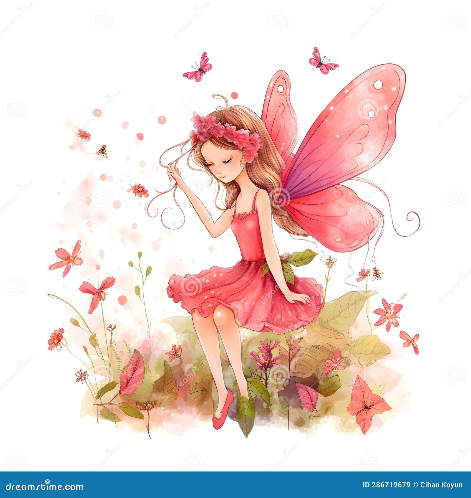 Sparkling winged sprite stock illustration. Illustration of moon ...