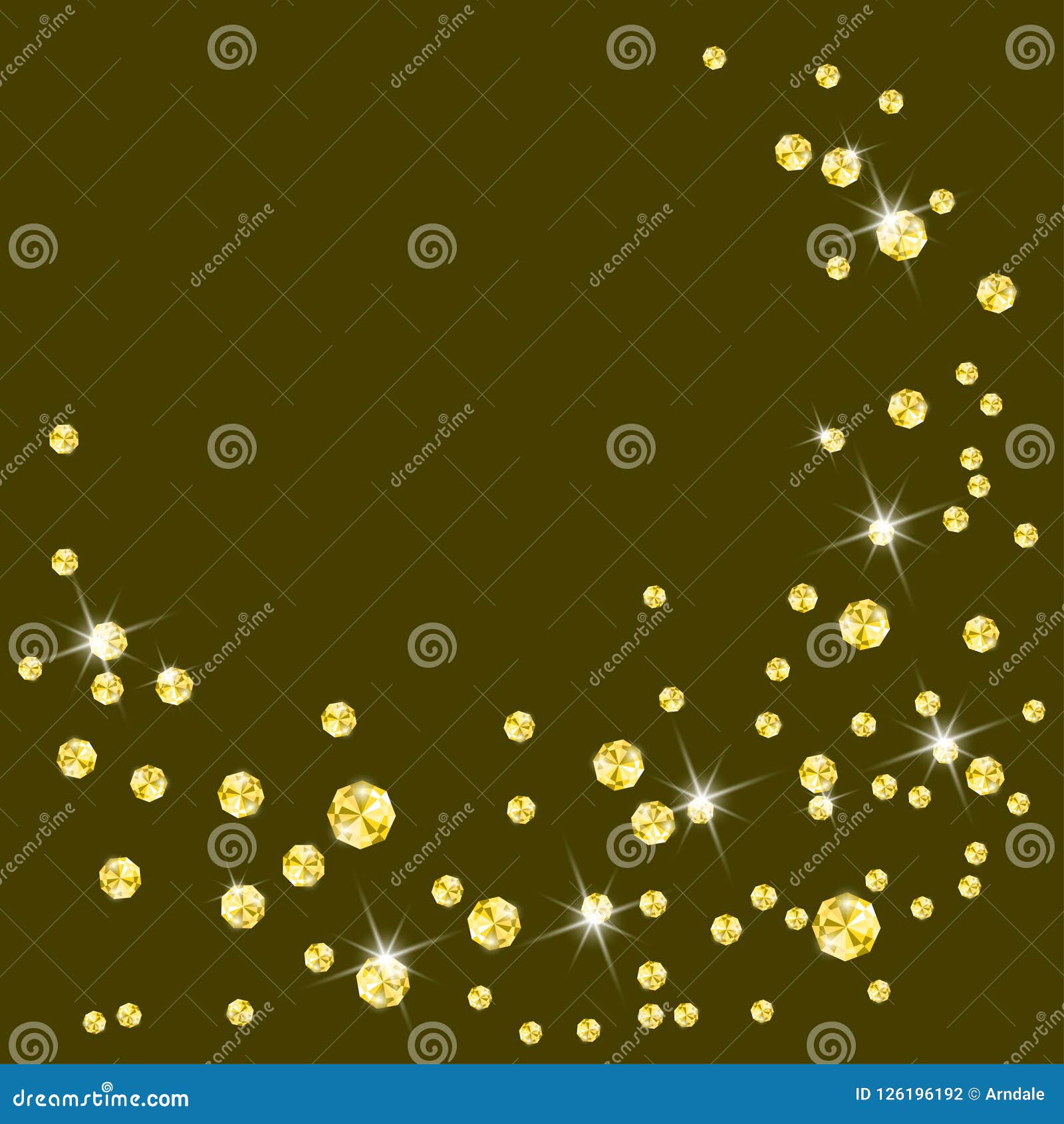 Sparkling Yellow Diamonds on Dark Background Stock Vector ...