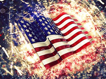 Sparkly American Flag Background Stock Illustration - Illustration of ...