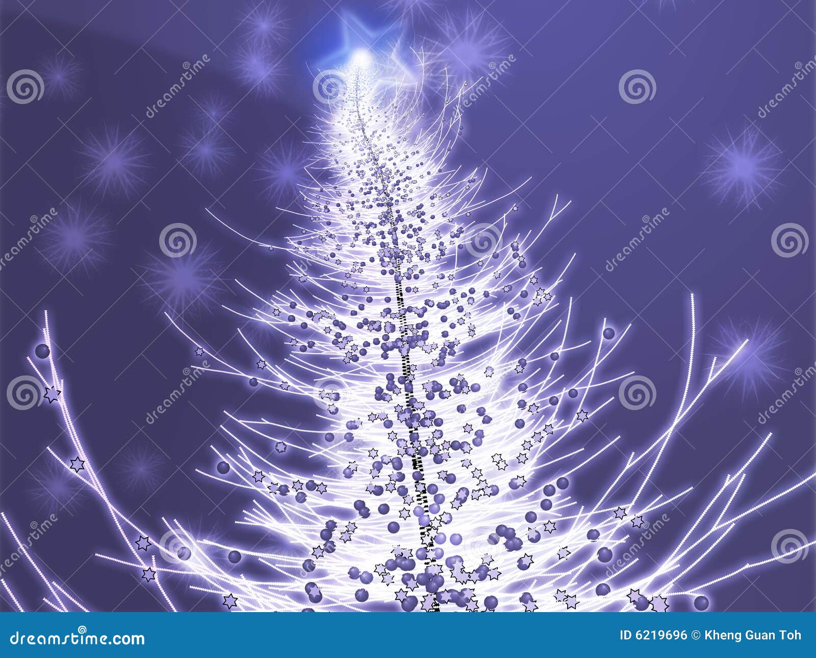 Sparkly Christmas Tree Illustration Stock Illustration - Illustration ...