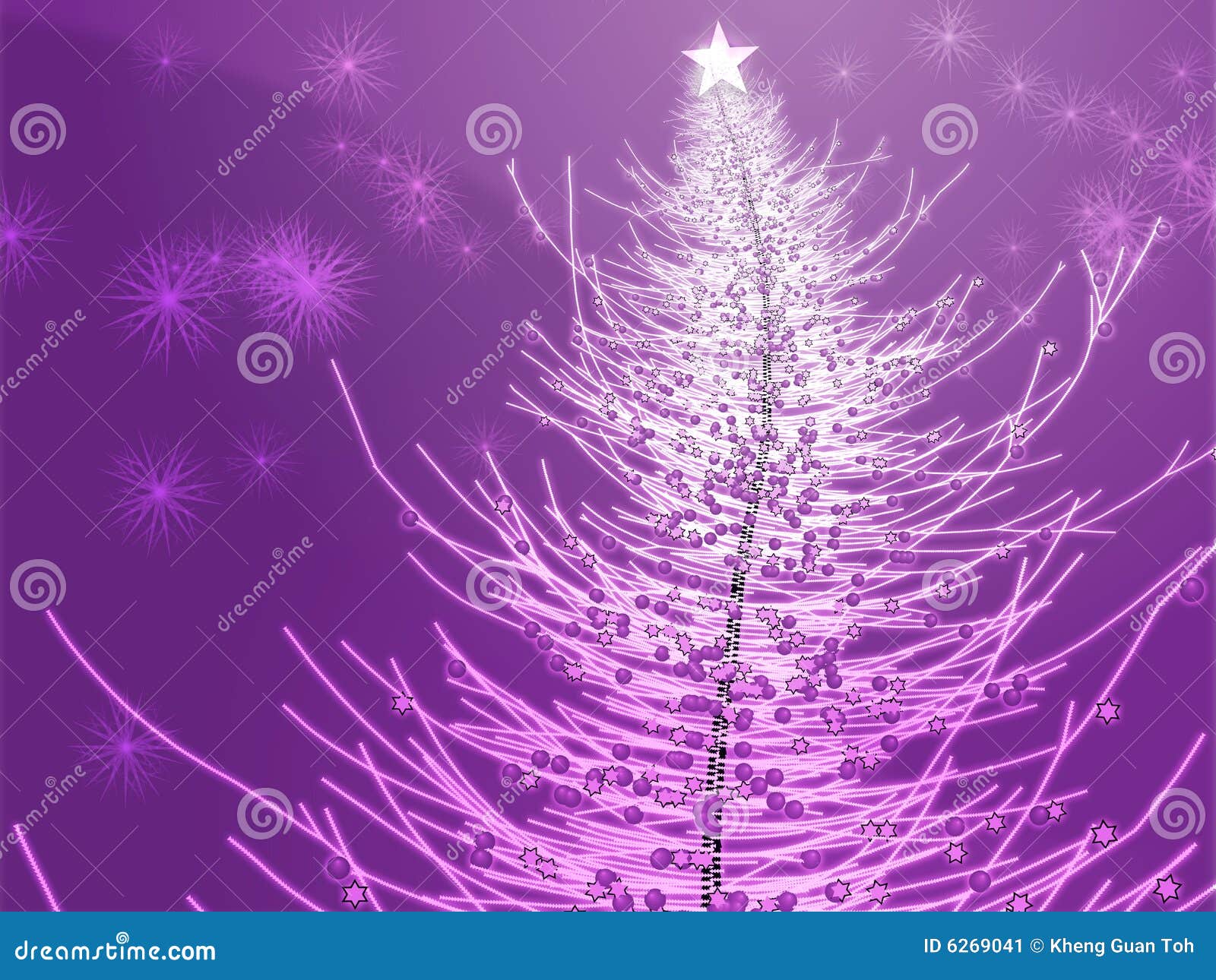 Sparkly Christmas Tree Illustration Stock Illustration - Illustration ...