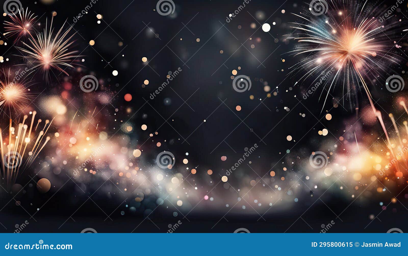 Fireworks Background with Copy Space Stock Illustration - Illustration ...