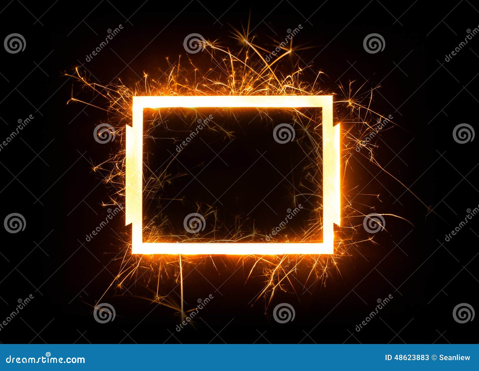 Sparkly Glowing Empty Rectangle Frame Royalty-Free Stock Photo ...