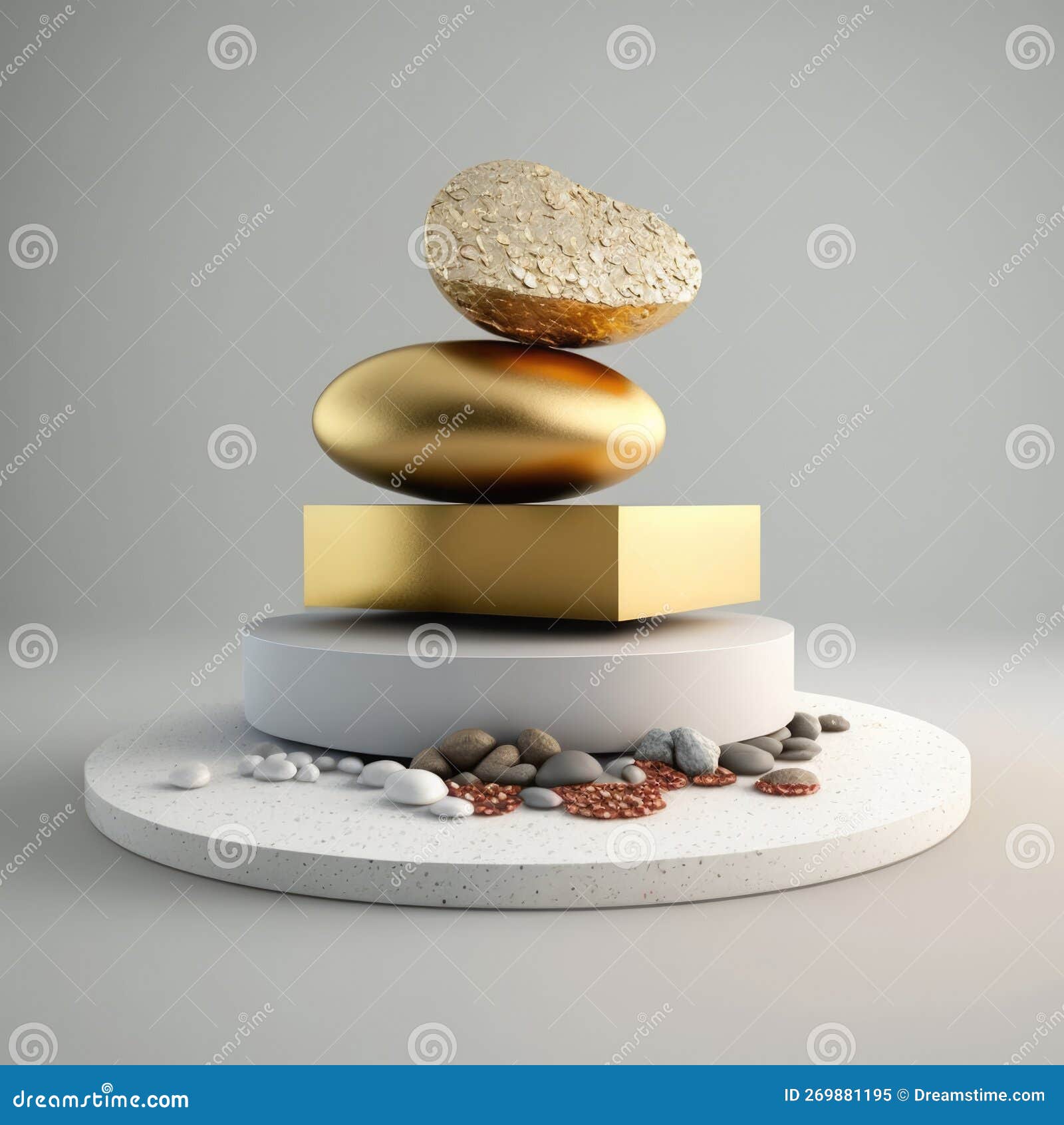 Sparkly Pebbles and Rocks Podium, Empty Showcase for Packaging Product ...