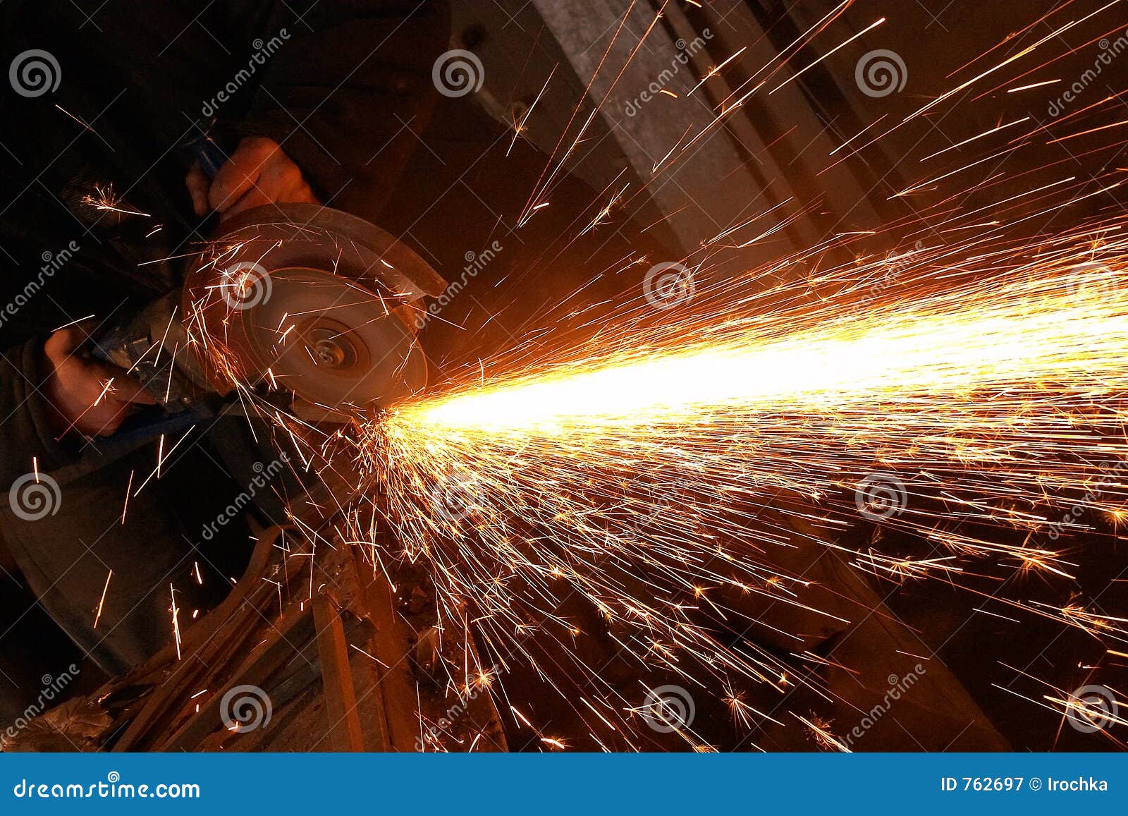 Sparks stock image. Image of person, flying, metal, steel - 762697