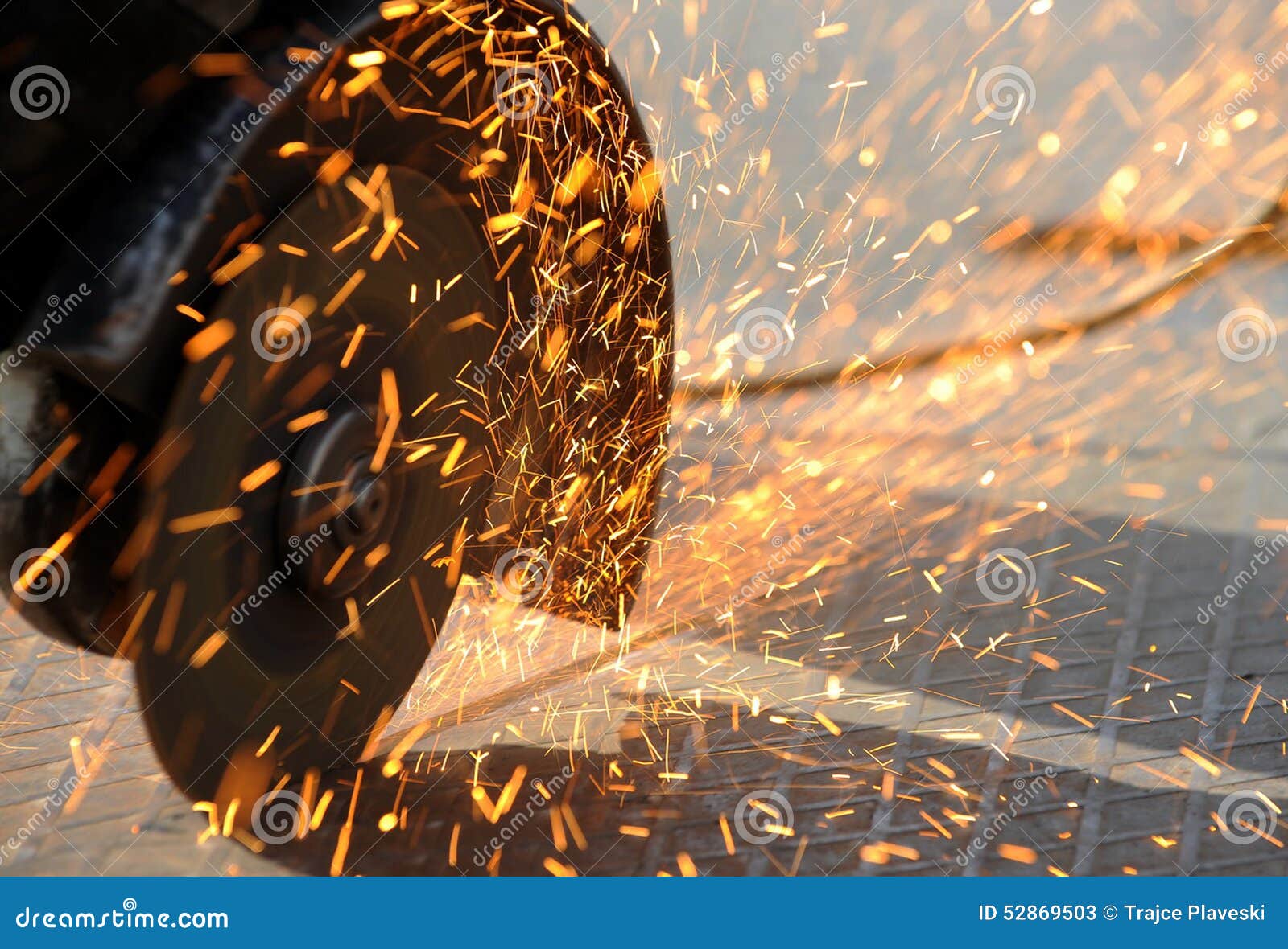 Sparks from an Angle Grinder Stock Image - Image of industry ...