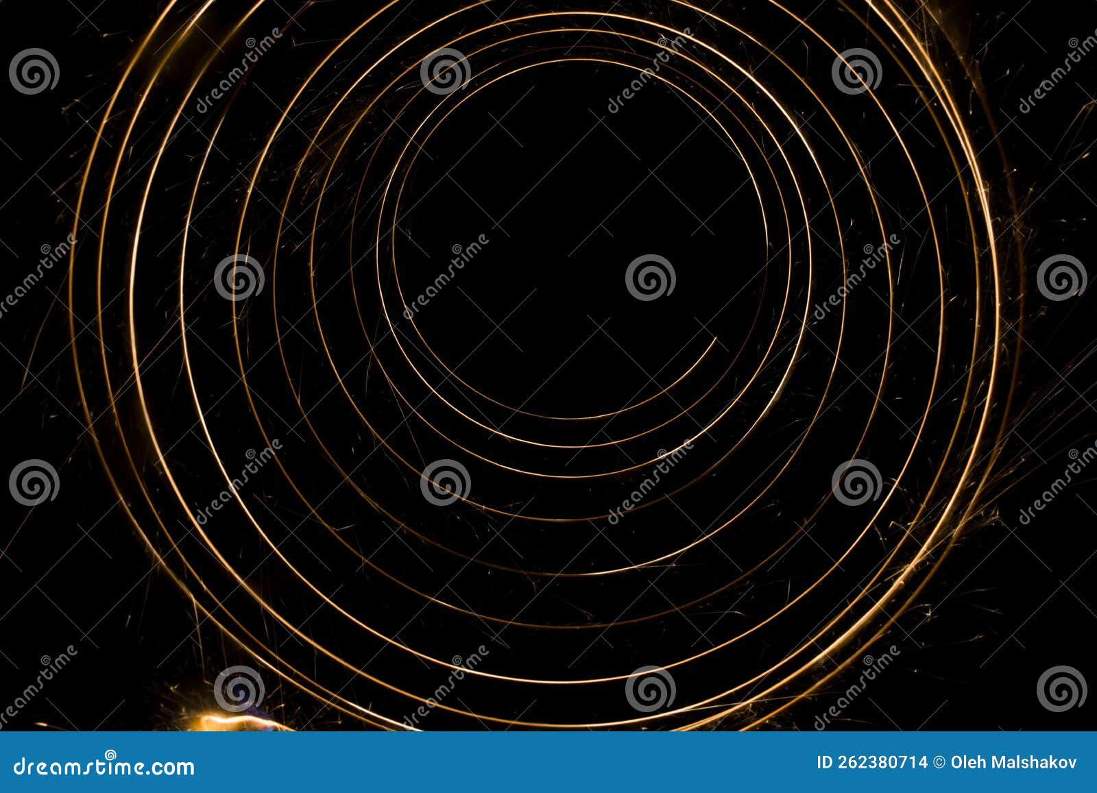 Sparks from the Circular Rotation of Lights on a Black Background Stock ...