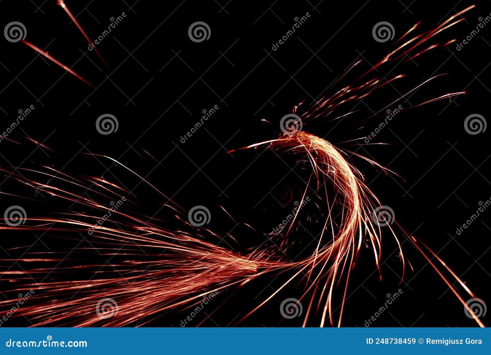 Sparks in the Dark. Lines of Light Stock Image - Image of motion, lines ...
